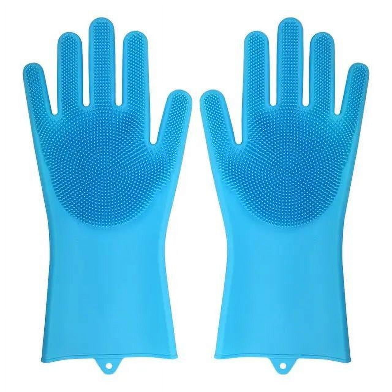Dishwashing Cleaning Gloves Magic Silicone Rubber Dish Washing Gloves ...