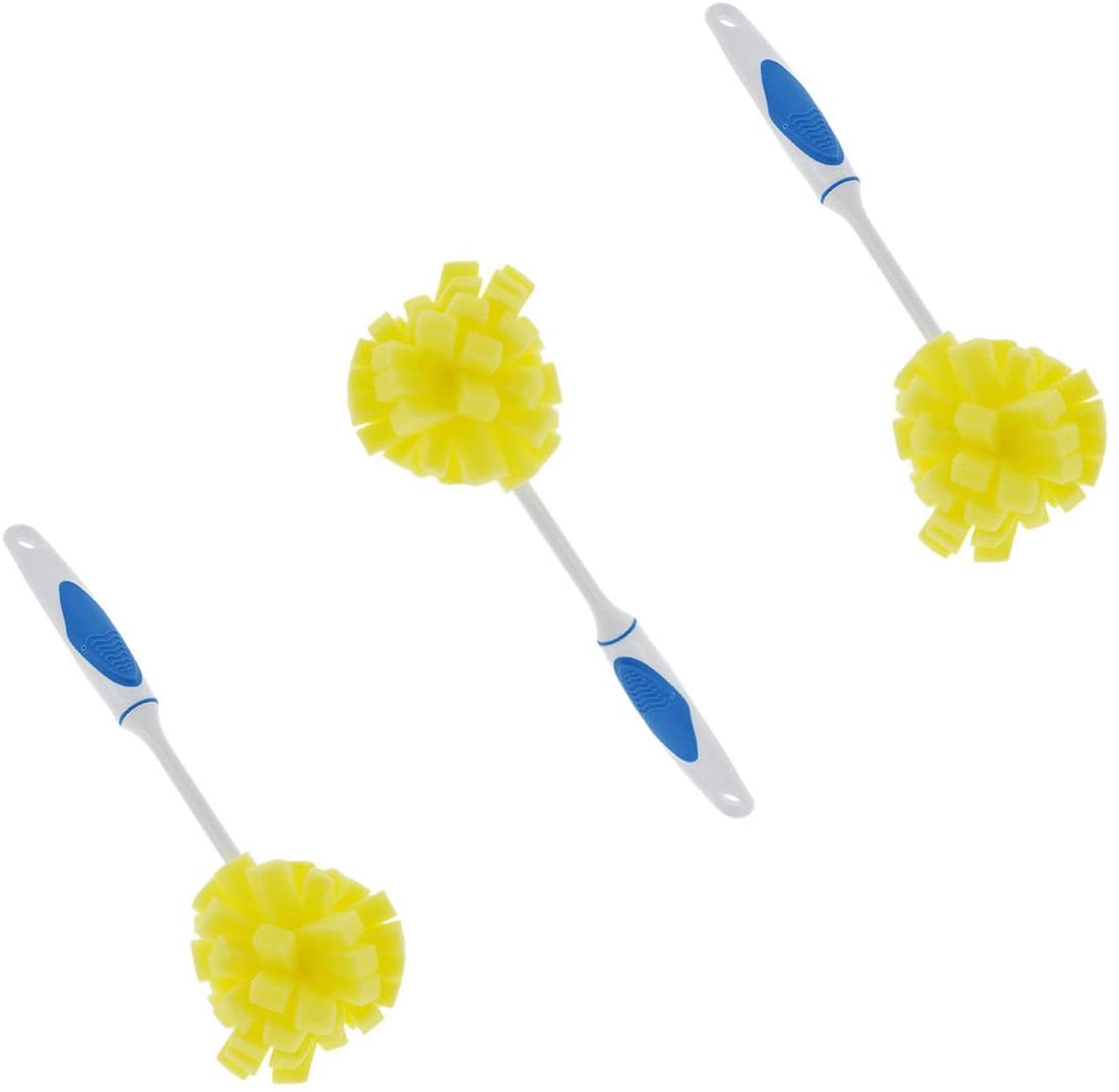 Dishwashing Foam Sponges with Handles Bottle/Glass Scrubbers 3Pack ...