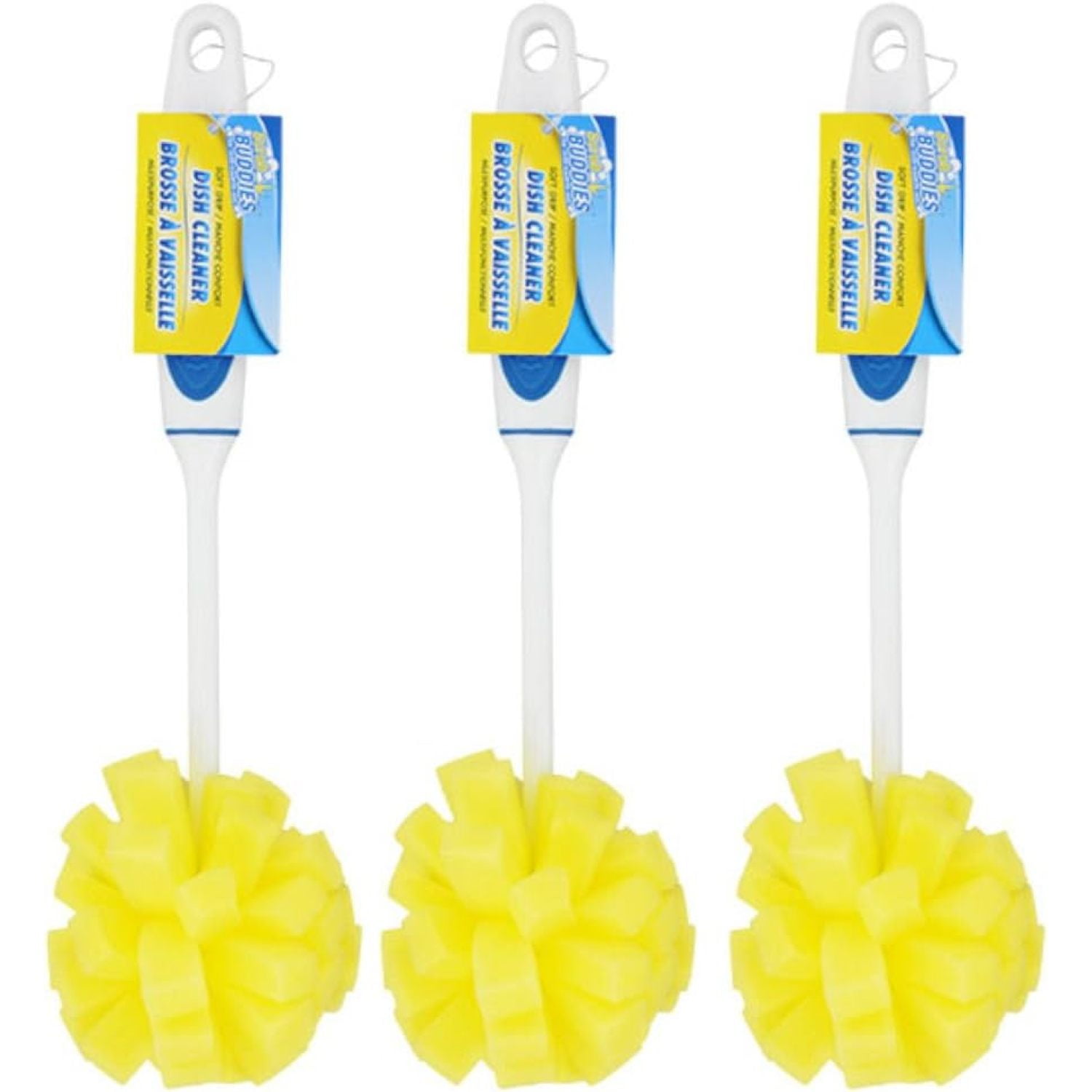 Dishwashing Foam Sponges with Handles Bottle/Glass Scrubbers 3Pack ...