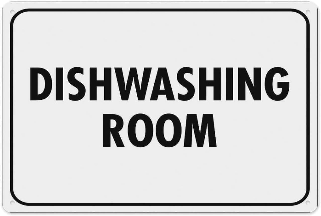 Dishwashing Room Sign 8"x12" - Aluminum Tin Warning for Home Outdoor ...