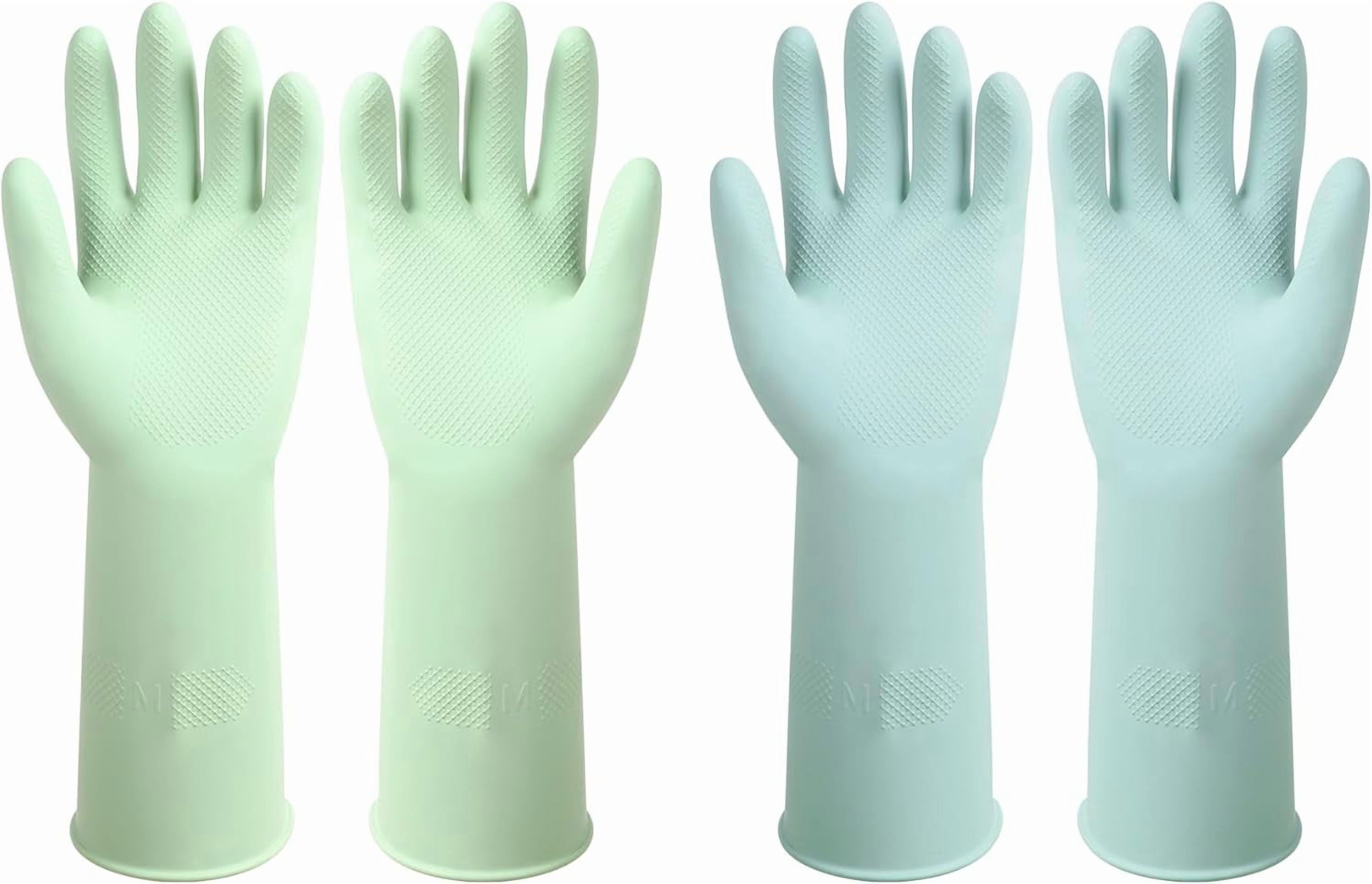 Dishwashing Rubber Gloves Reusable Kitchen Gloves 2Pairs Cleaning ...
