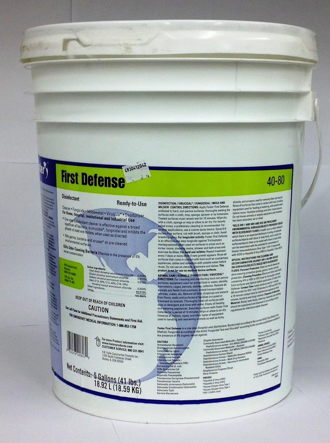 Disinfectant - First Defense 40-80 - 5 Gallon Pail - Walmart.com