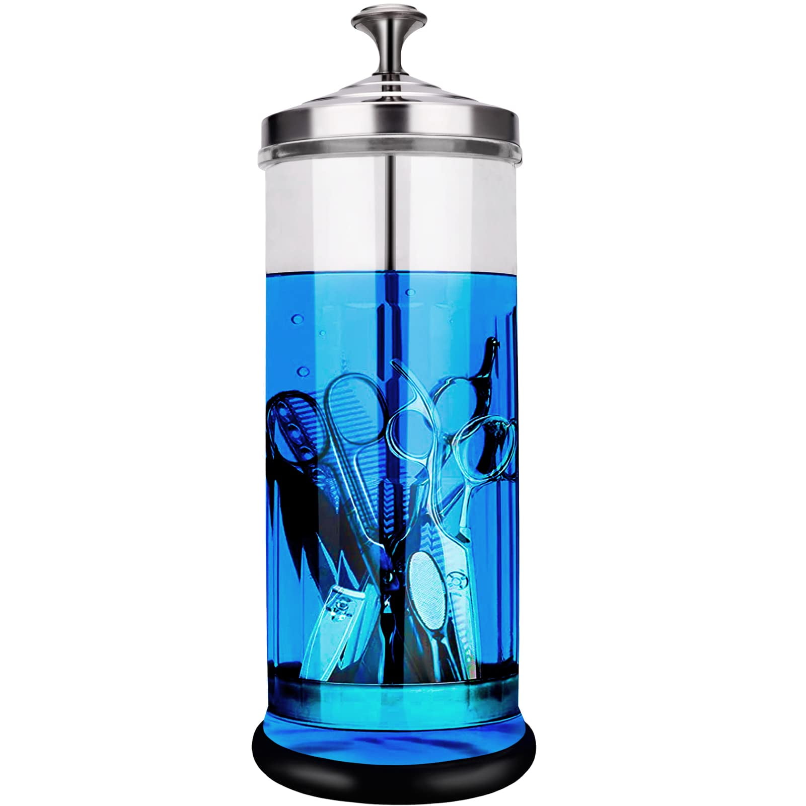 Disinfectant Jar Barber Sterilizer Jar Durable Glass Jar for Nail Tools ...