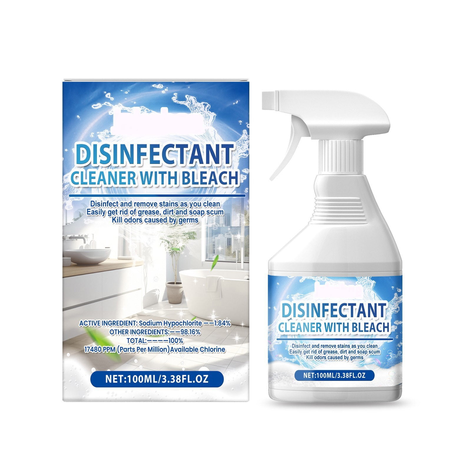 Disinfectant Spray, Clean-Up All Purpose Cleaner Spray with Bleach ...
