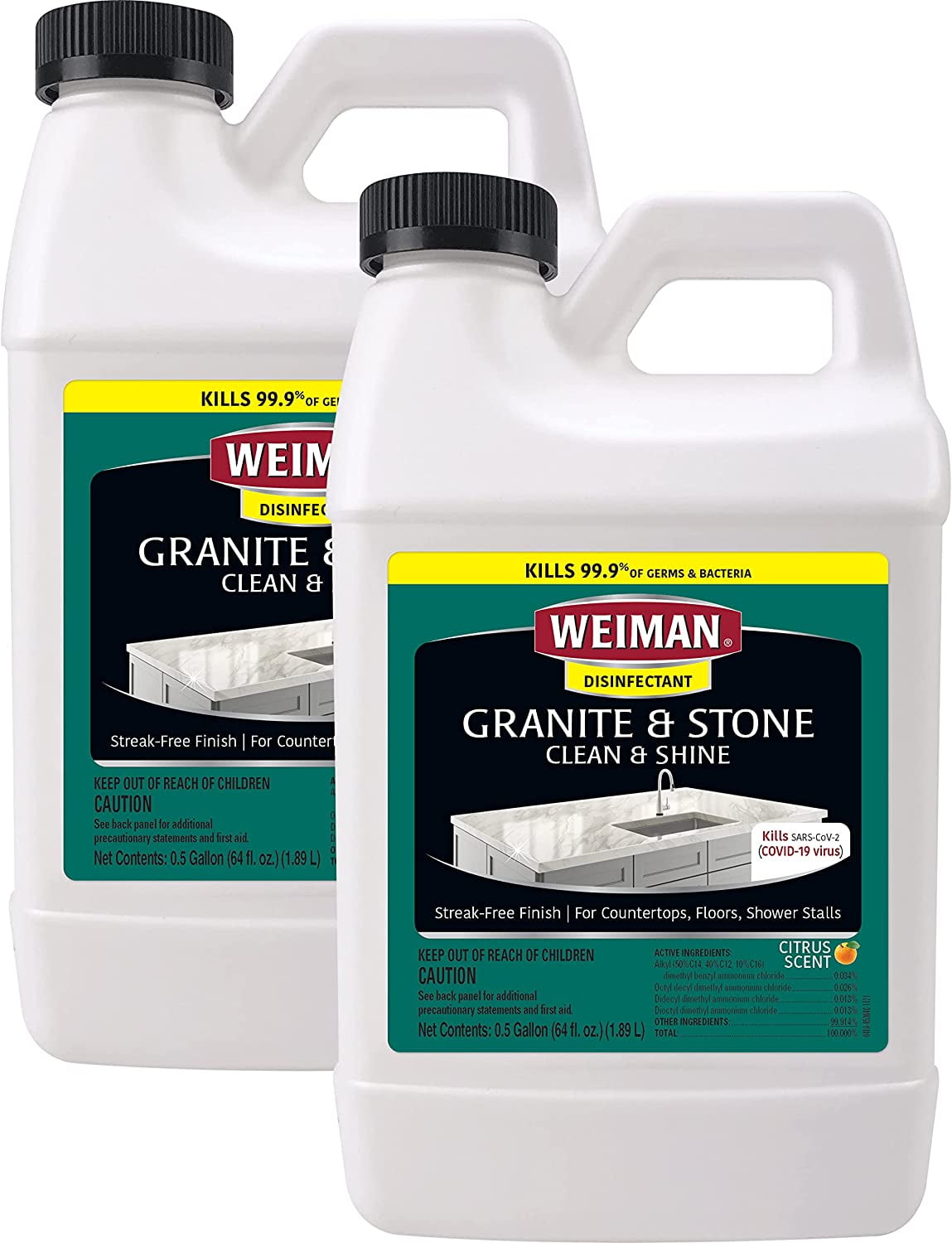 Disinfecting Granite Cleaner and Polish - 64 Ounce (2 Pack) Safely ...