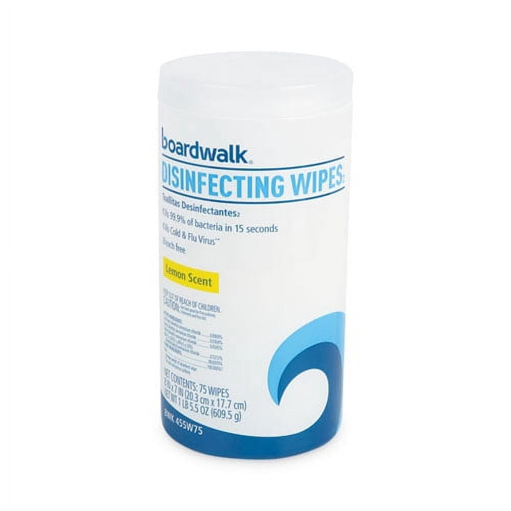 Disinfecting Wipes, 7 x 8, Lemon Scent, 75/Canister, 6 Canisters/Carton ...