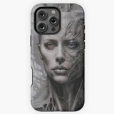Disintegrated Abstract Human Face Phone Case for iPhone 16 15 14 13 12 ...