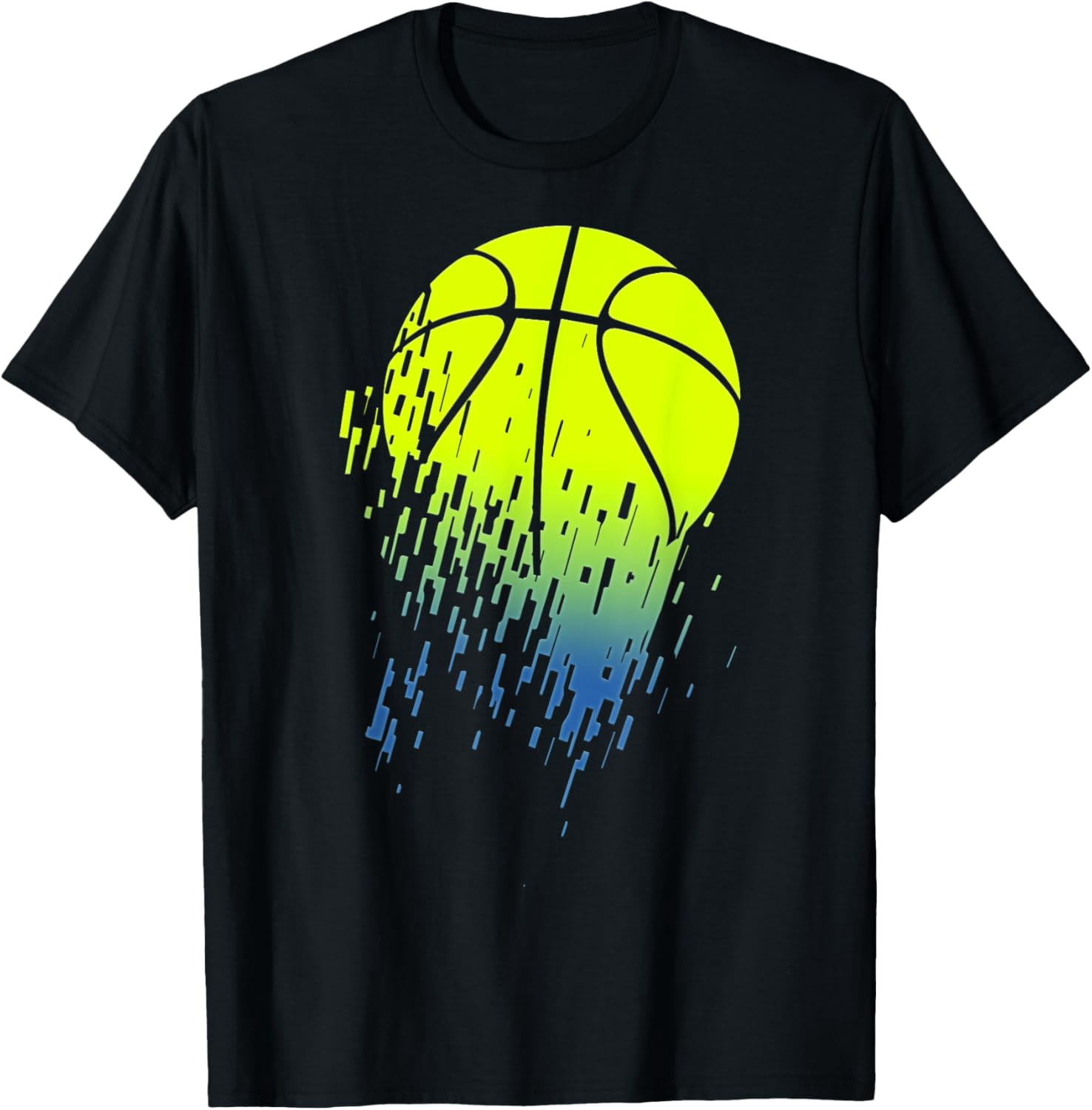 Disintegrating Neon Green Basketball Urban T-Shirt - Walmart.com