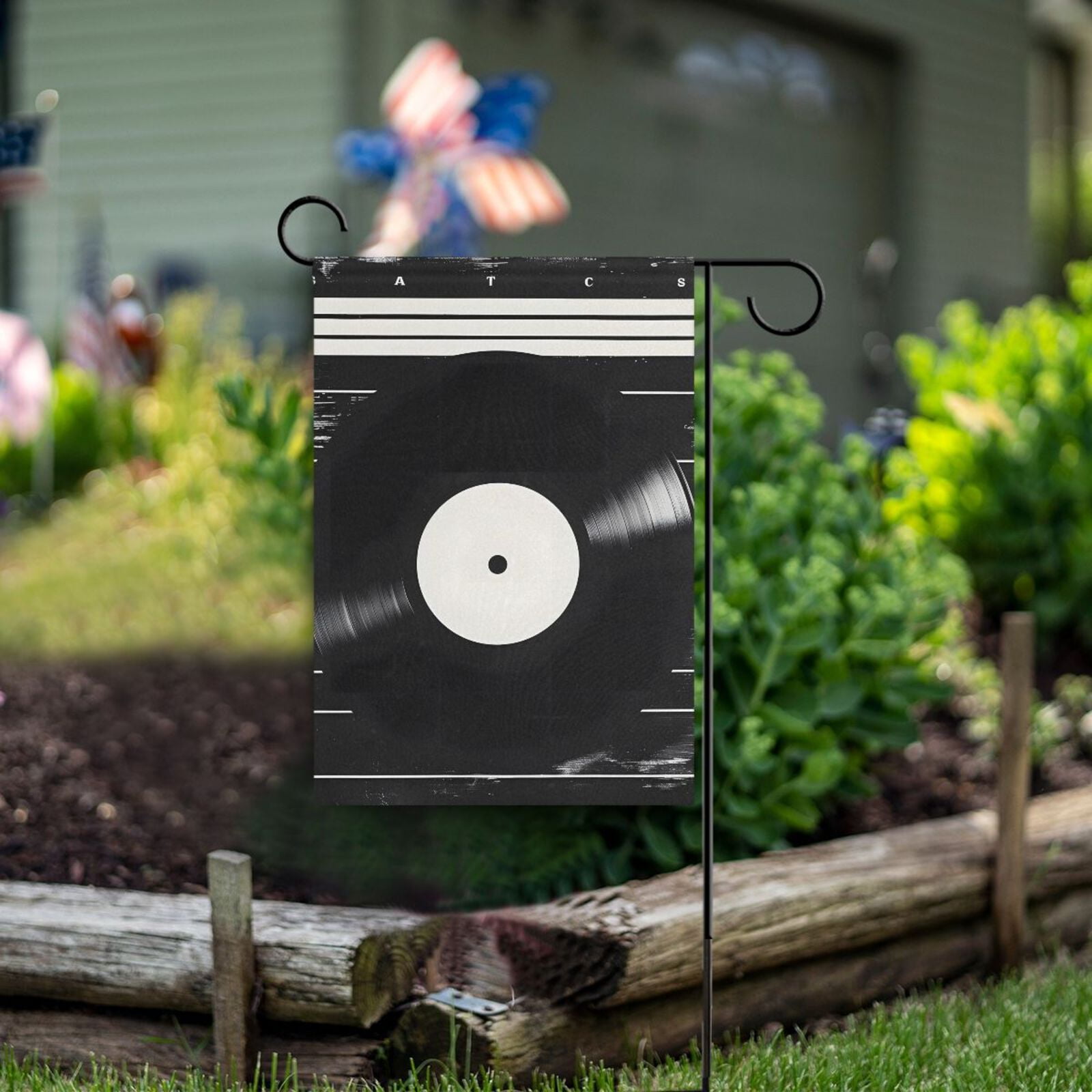 Disk Music Garden Flag Double Sided Outdoor Banners for Courtyard ...