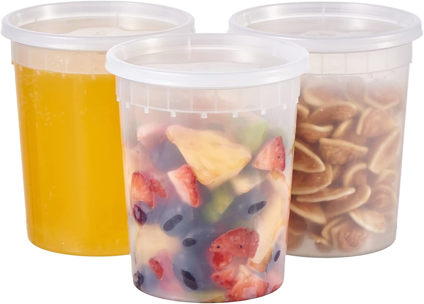DiskaNuLife 32oz Polypropylene Deli Food Storage Containers With ...
