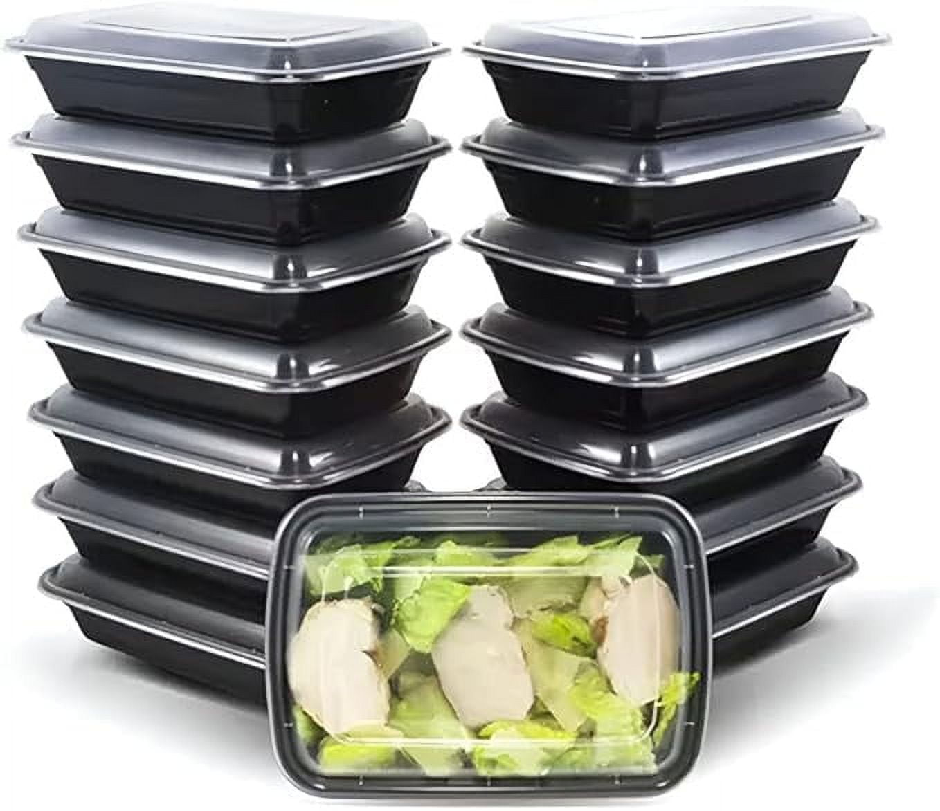 Diska NuLife 58 Oz Black PP Polypropylene Food Storage Containers, 50 ...