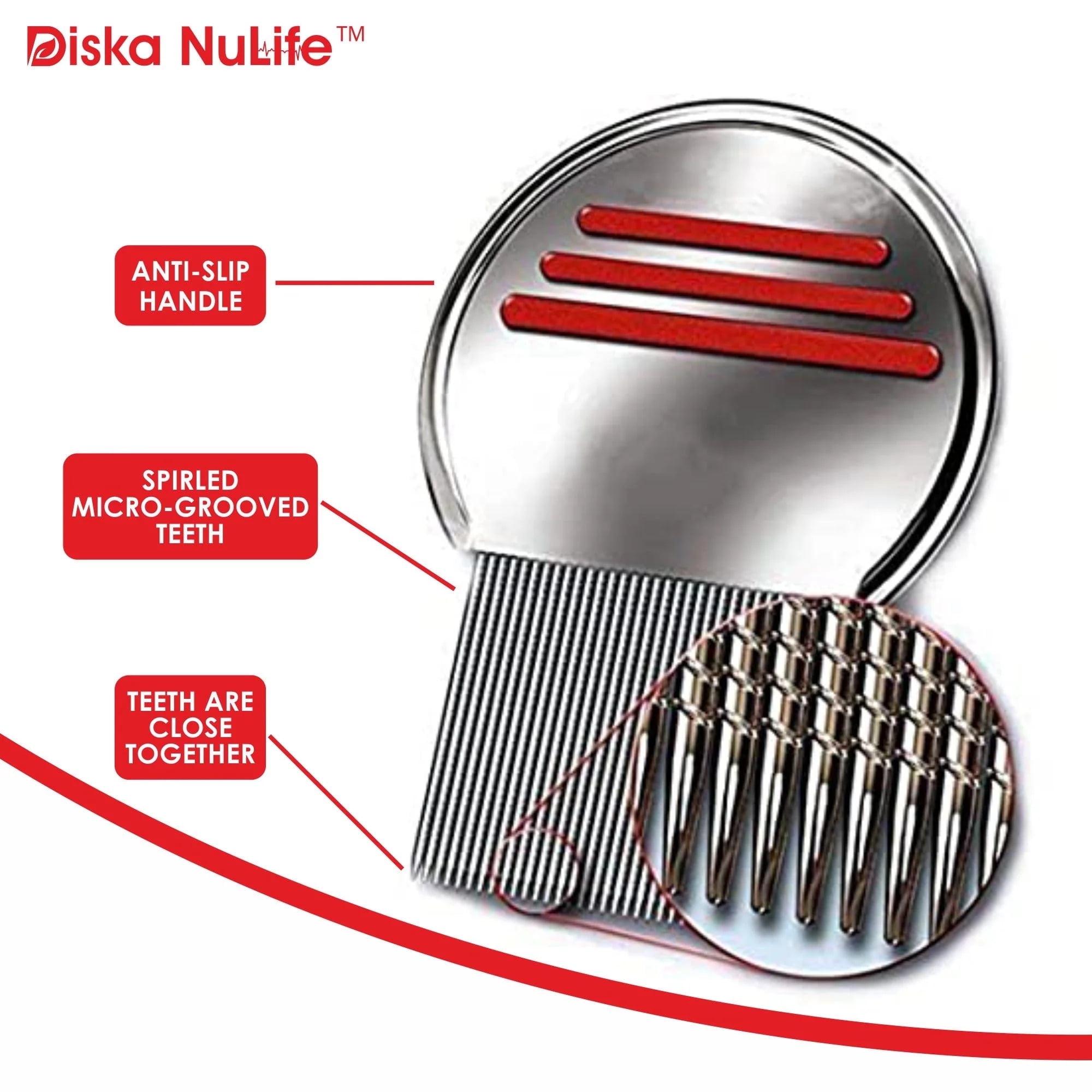 Diska Nulife Terminator Metal Lice Comb, Free Head Lice & Nit Removal ...