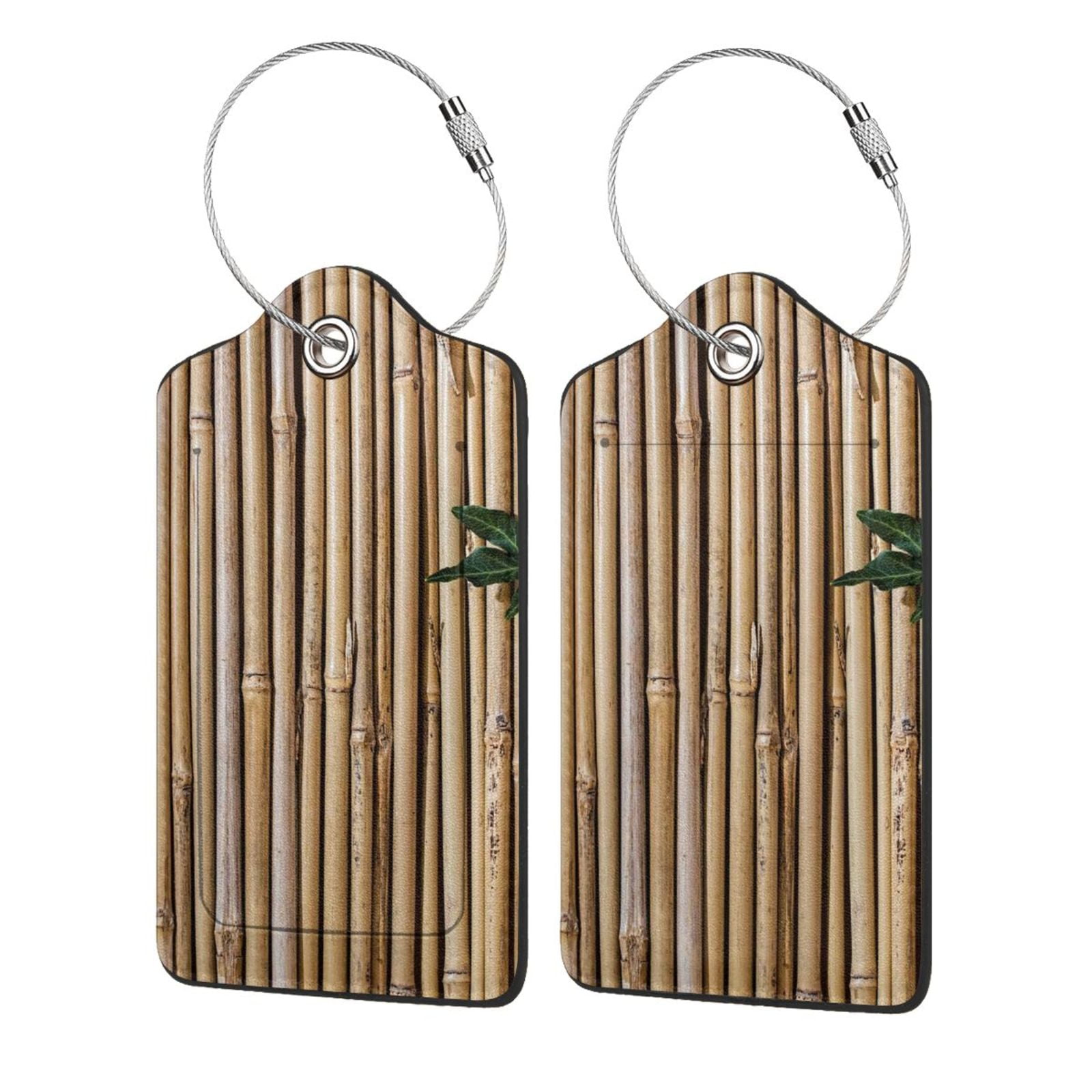 Disketp 1 Luggage Tag For Suitcase,Bamboo Raft Leather Baggage Tag With ...