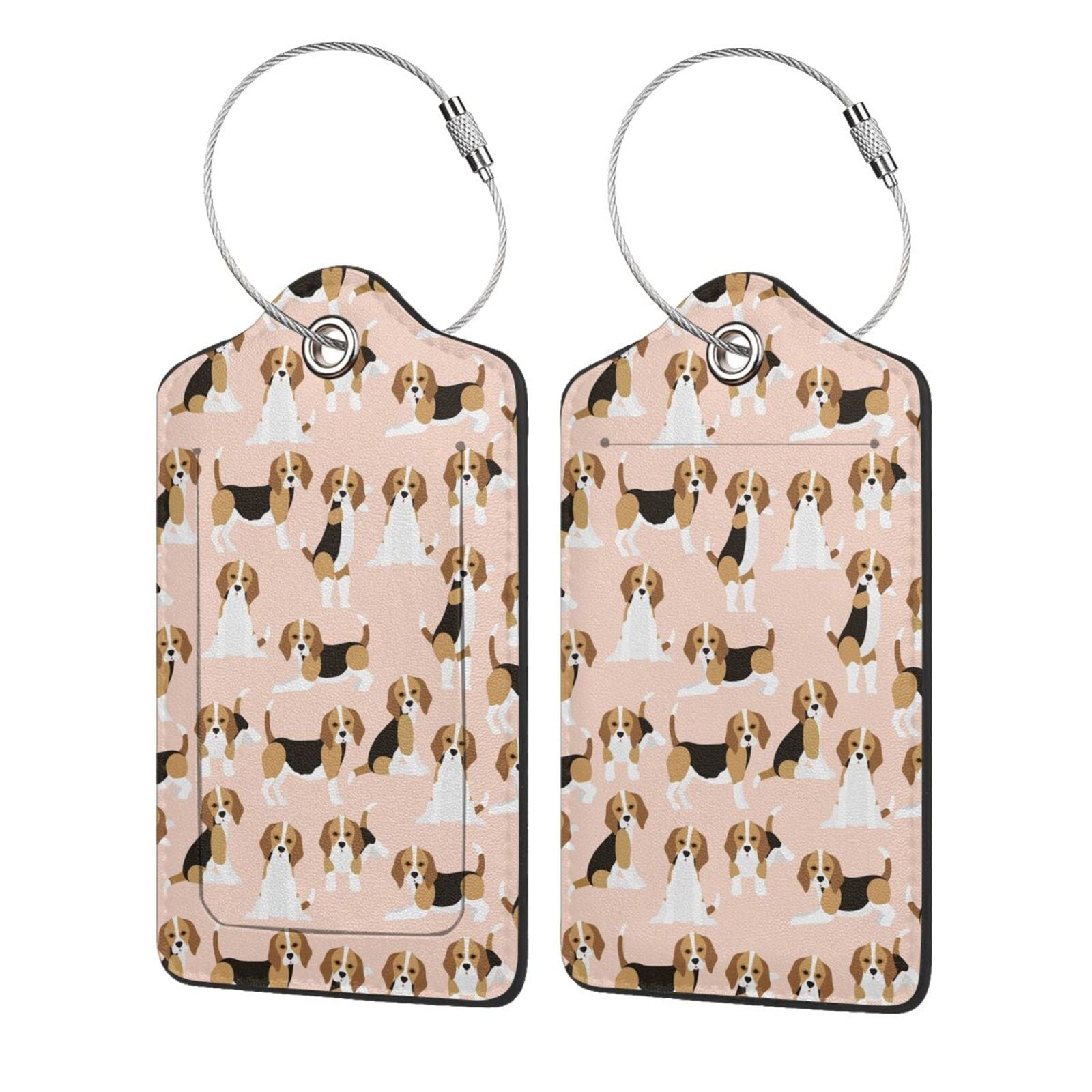 Disketp 1 Luggage Tag For Suitcase,Beagle Dog On Brown Leather Baggage ...