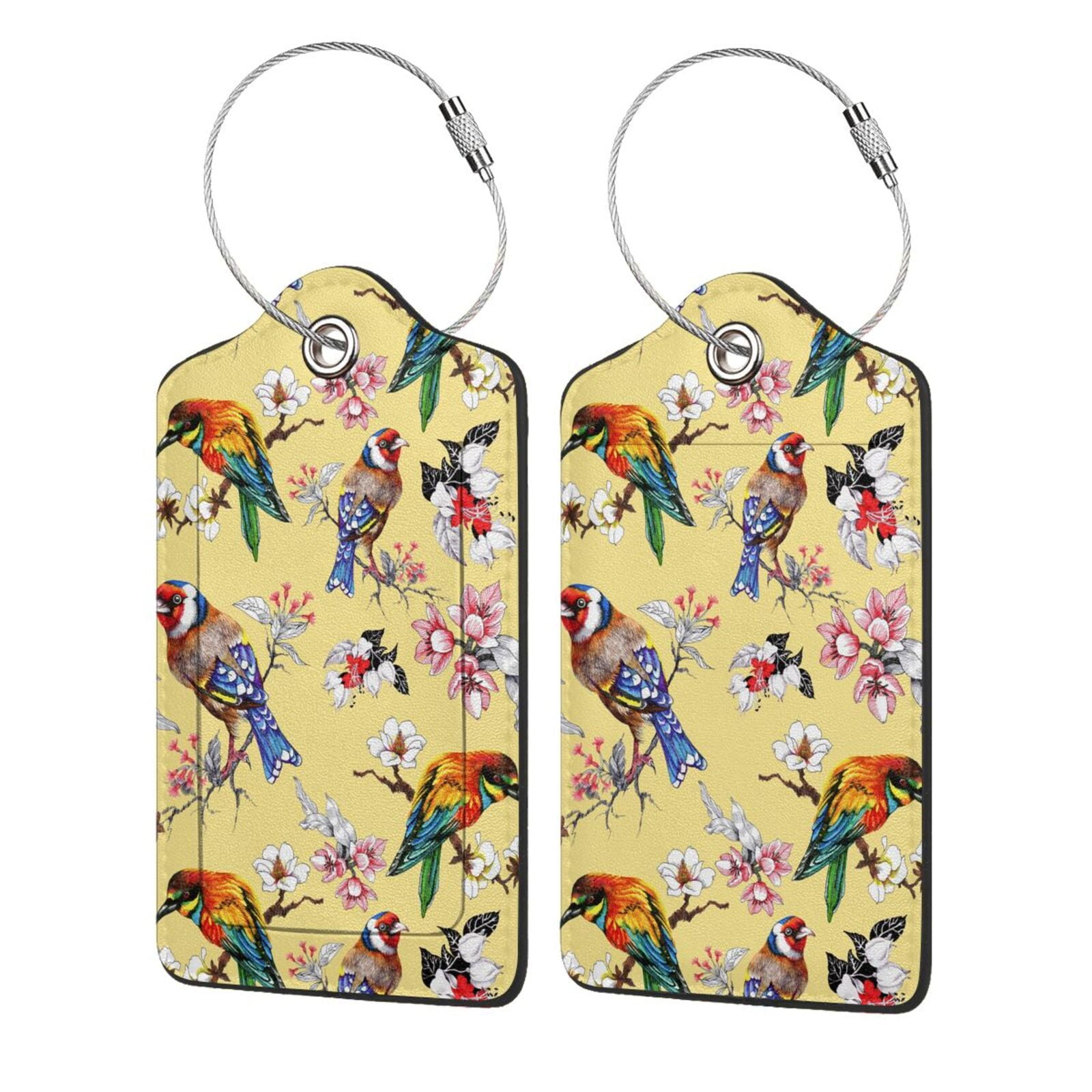 Disketp 1 Luggage Tag For Suitcase,Beautiful Bright Birds And Flowers ...