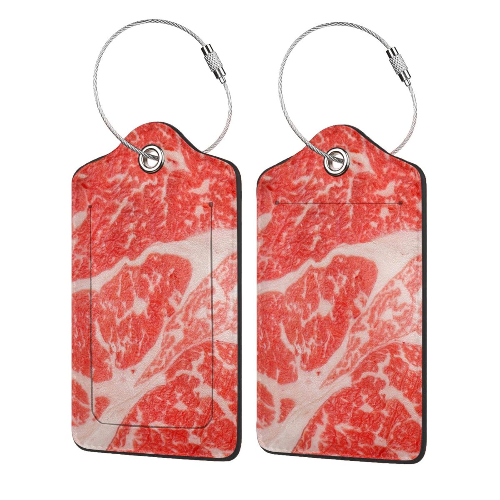 Disketp 1 Luggage Tag For Suitcase,Beef Steaks Leather Baggage Tag With ...