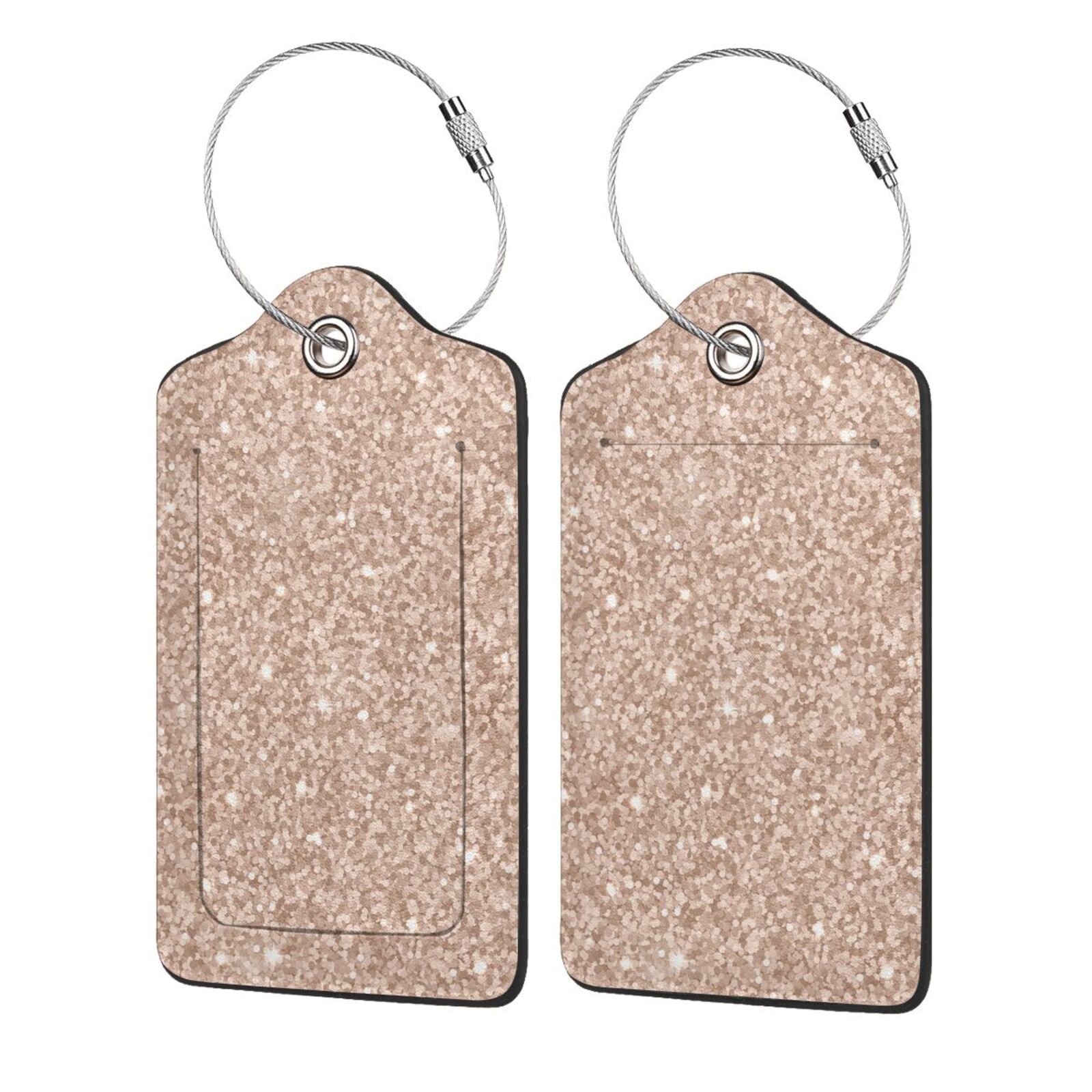 Disketp 1 Luggage Tag For Suitcase,Beige Sparkling Glitter Leather ...