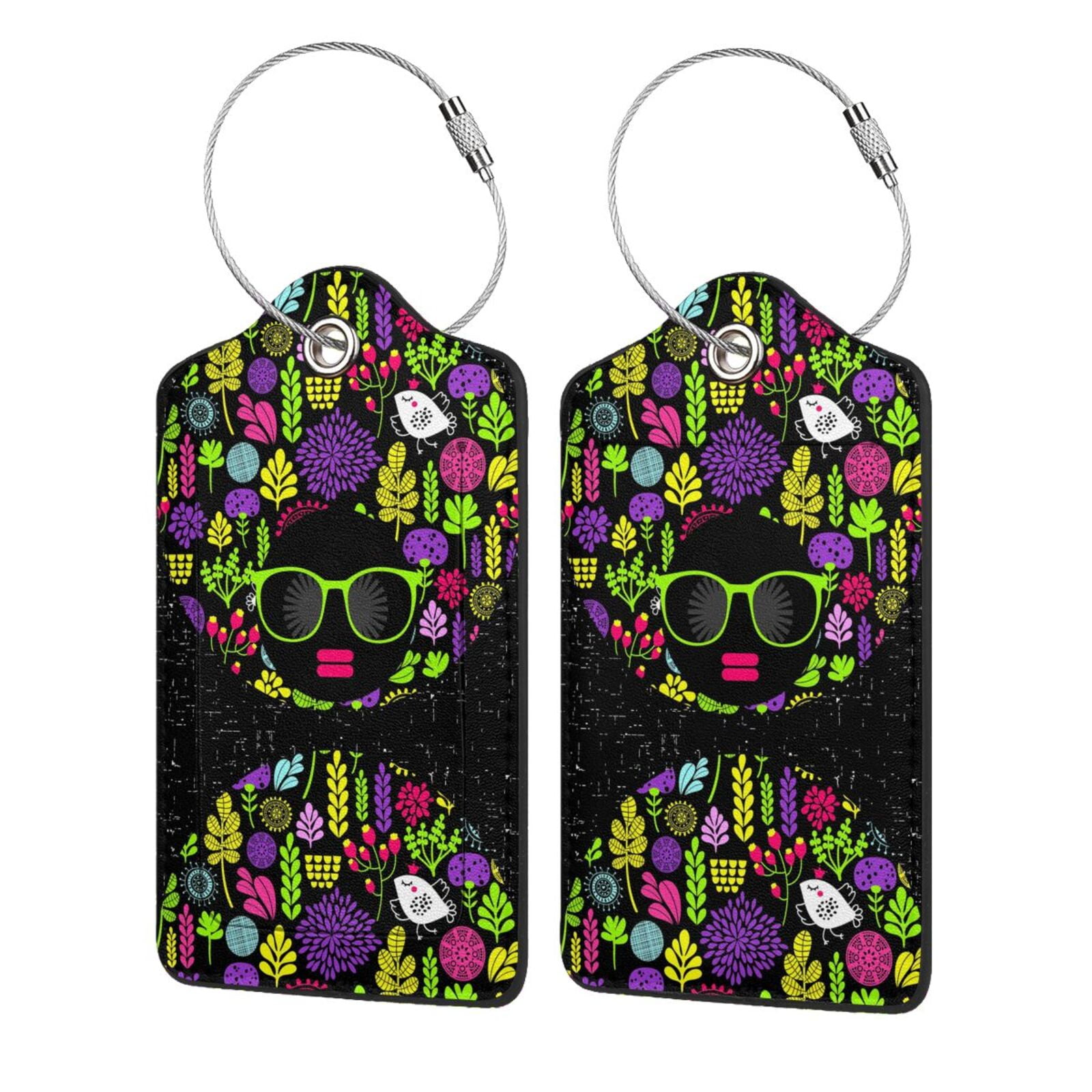 Disketp 1 Luggage Tag For Suitcase,Black Head African Woman Leather ...