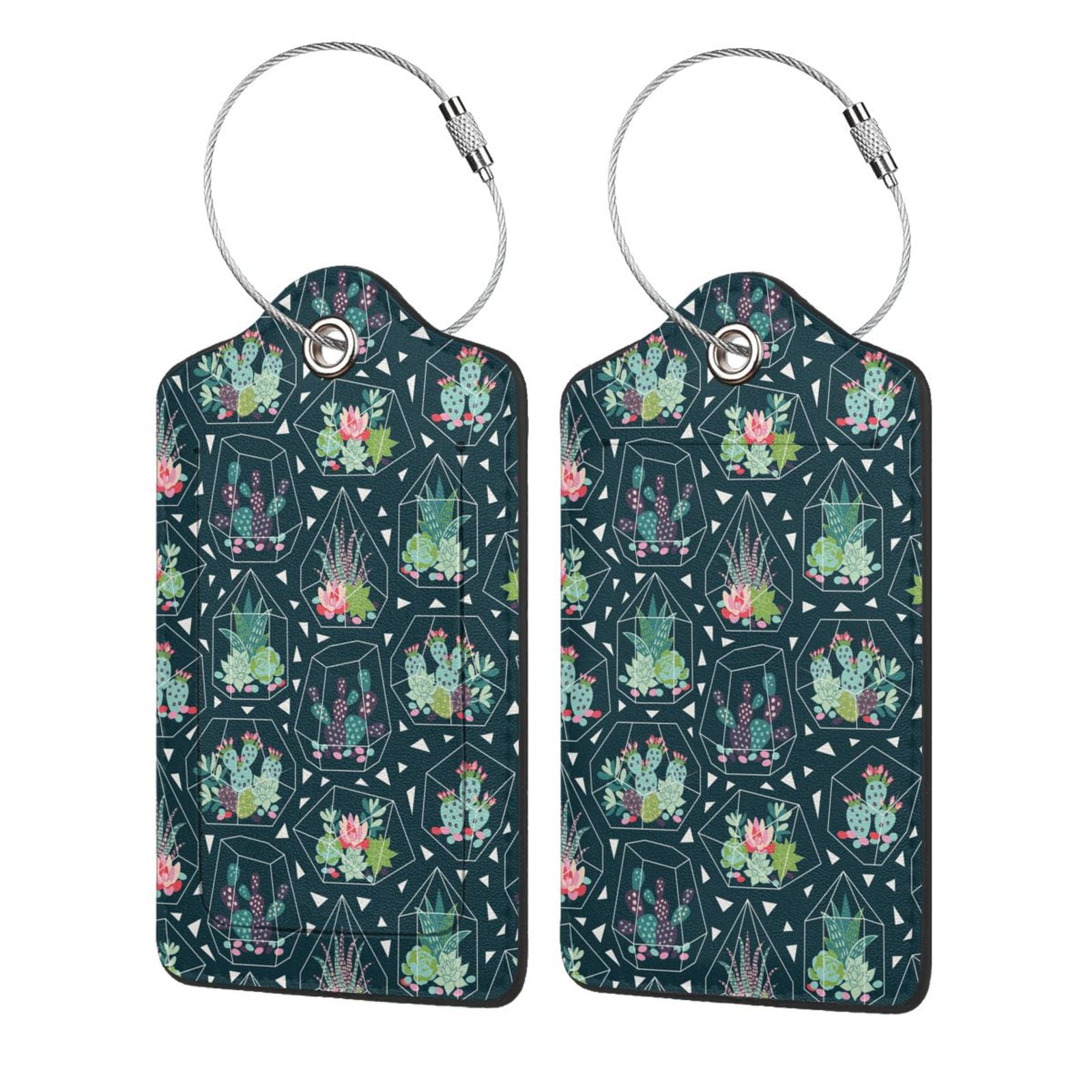Disketp 1 Luggage Tag For Suitcase,Cactus 2 Leather Baggage Tag With ...