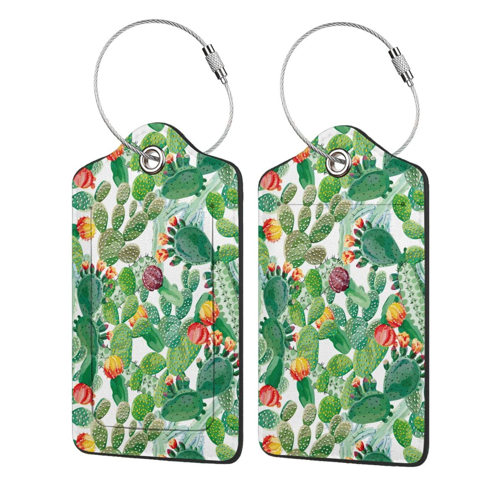 Disketp 1 Luggage Tag For Suitcase,Cactus 3 Leather Baggage Tag With ...