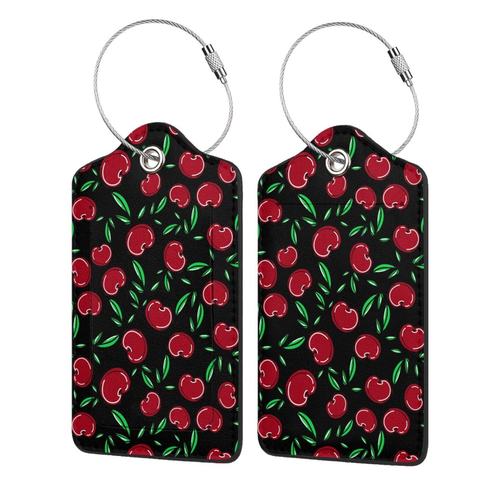 Disketp 1 Luggage Tag For Suitcase,Cherry Leather Baggage Tag With ...