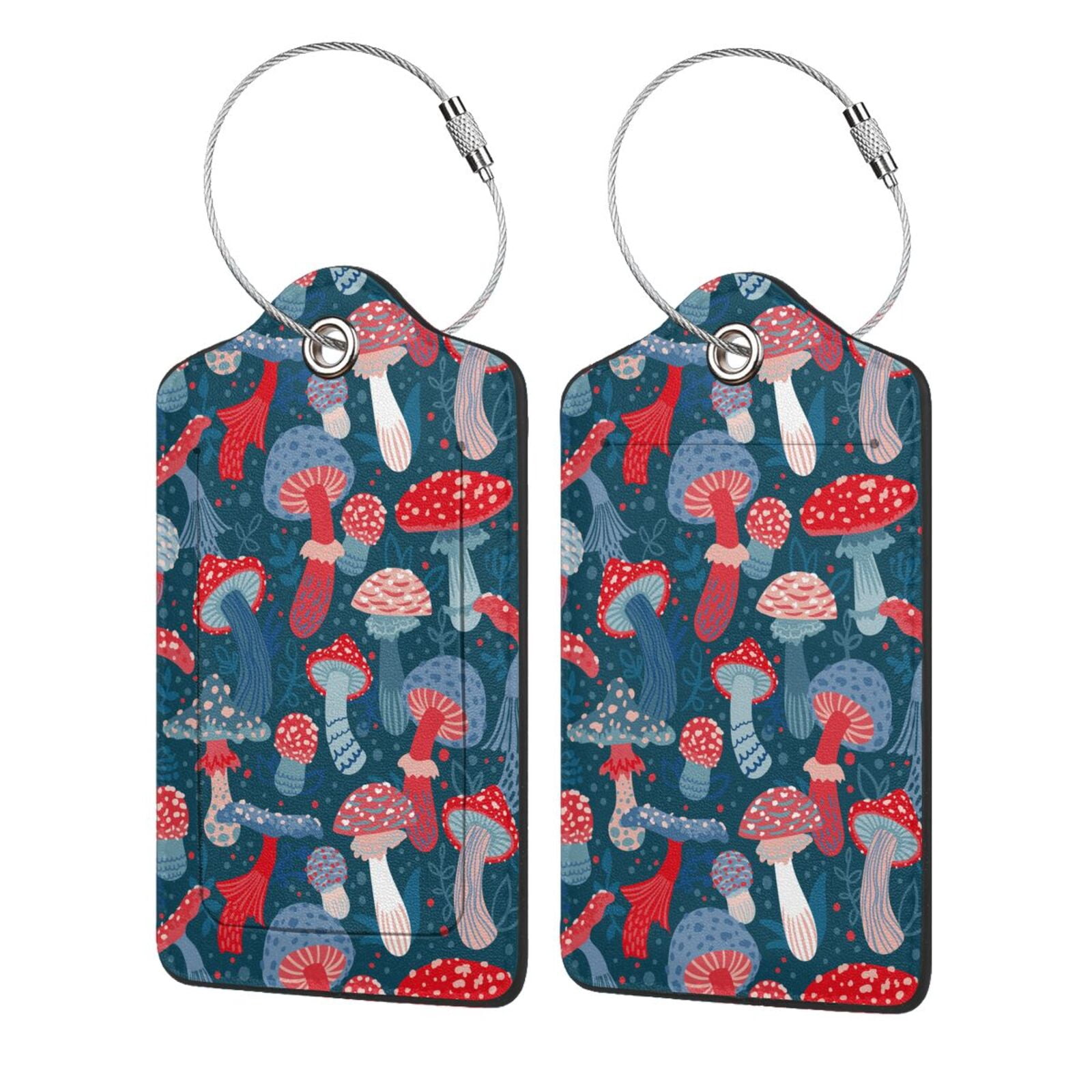 Disketp 1 Luggage Tag For Suitcase,Colorful Mushrooms Leather Baggage ...