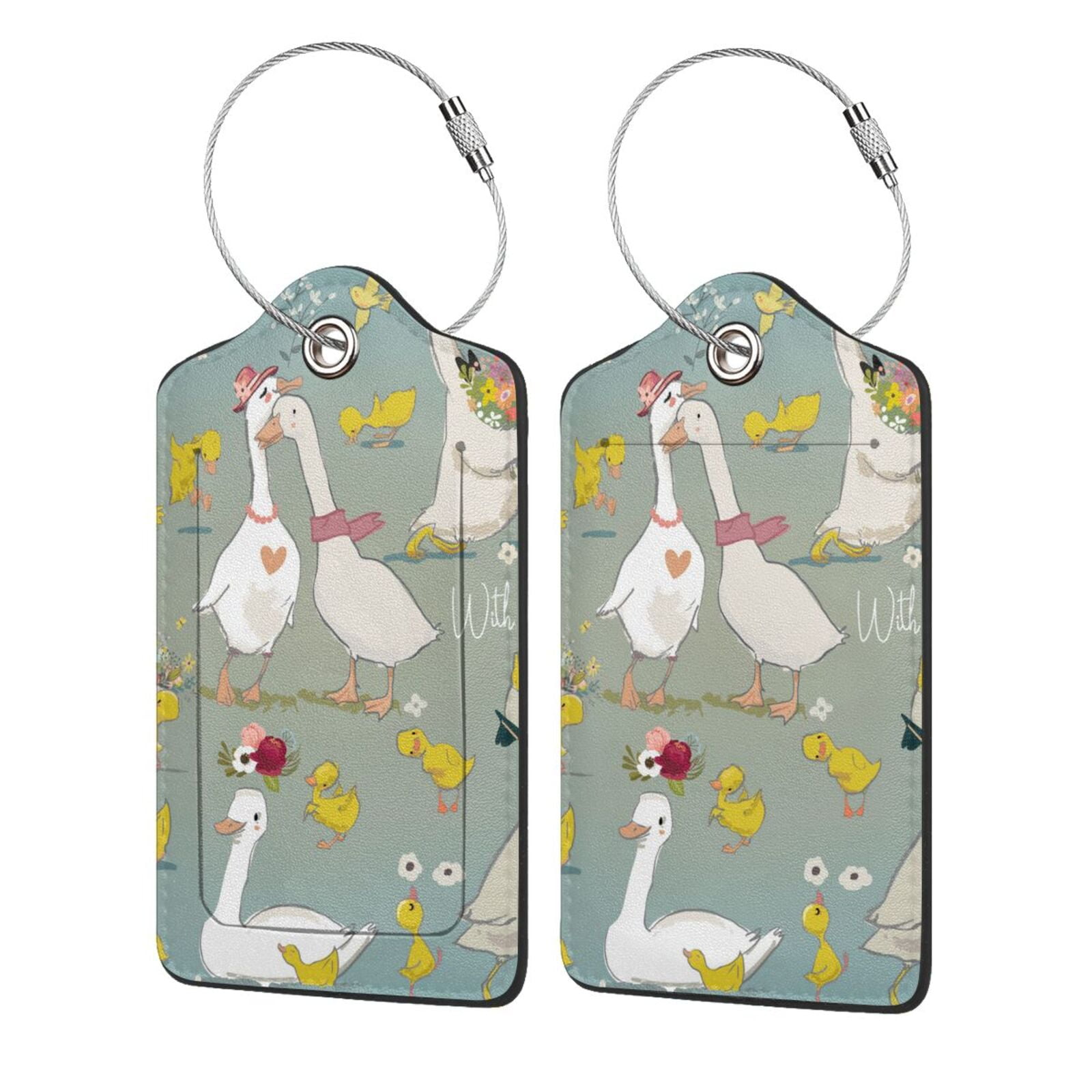 Disketp 1 Luggage Tag For Suitcase,Cute Farm Birds Leather Baggage Tag ...