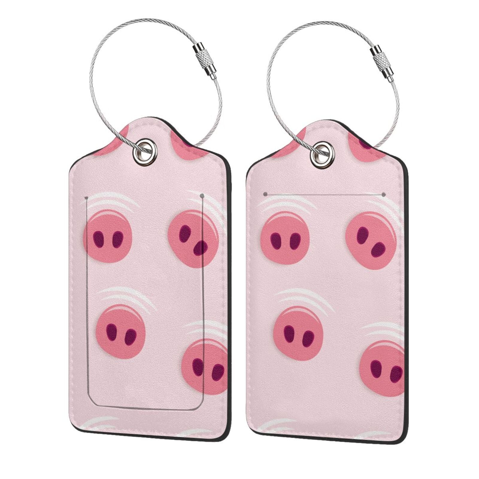 Disketp 1 Luggage Tag For Suitcase,Cute Pig Nose Leather Baggage Tag ...