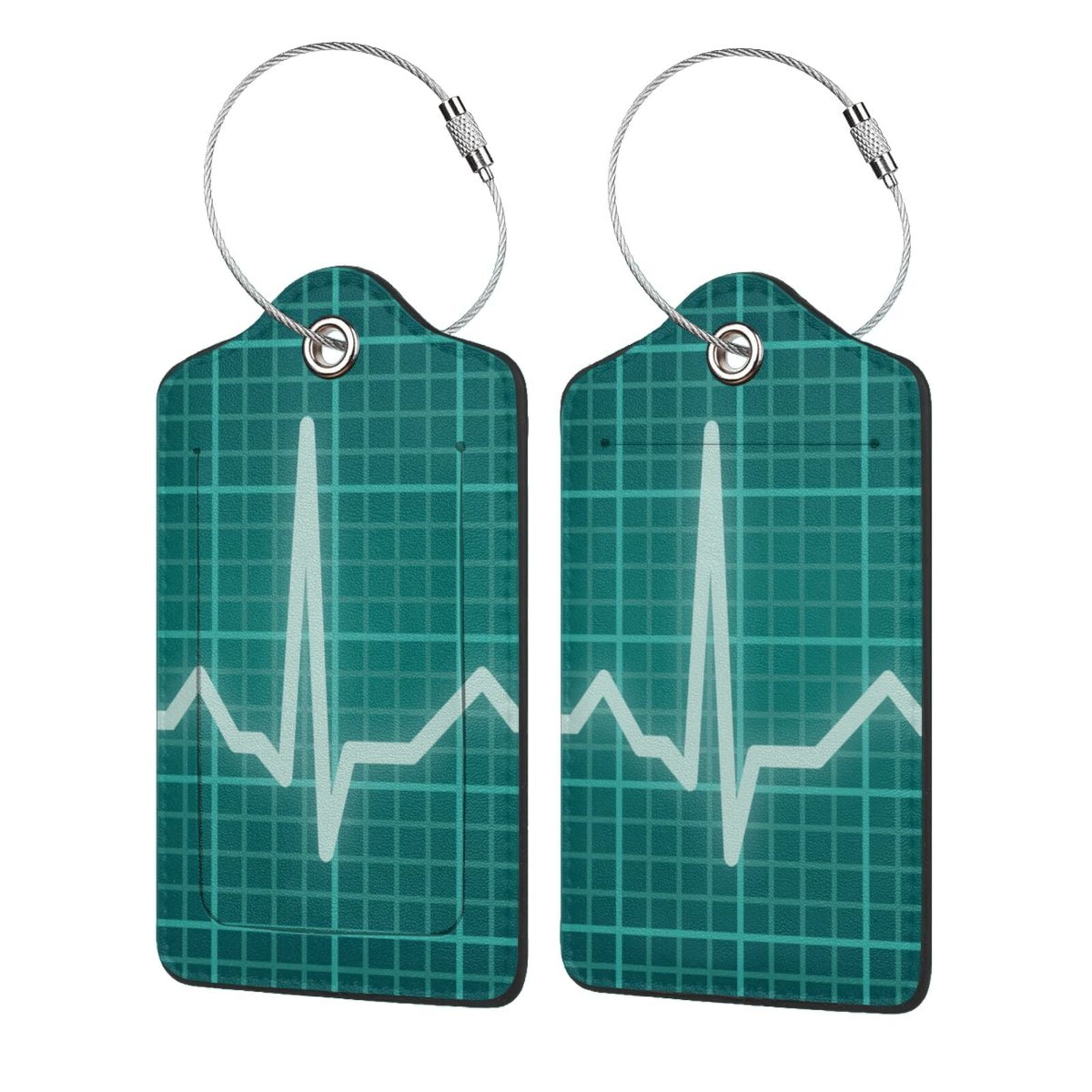 Disketp 1 Luggage Tag For Suitcase,Ecg Wave Leather Baggage Tag With ...