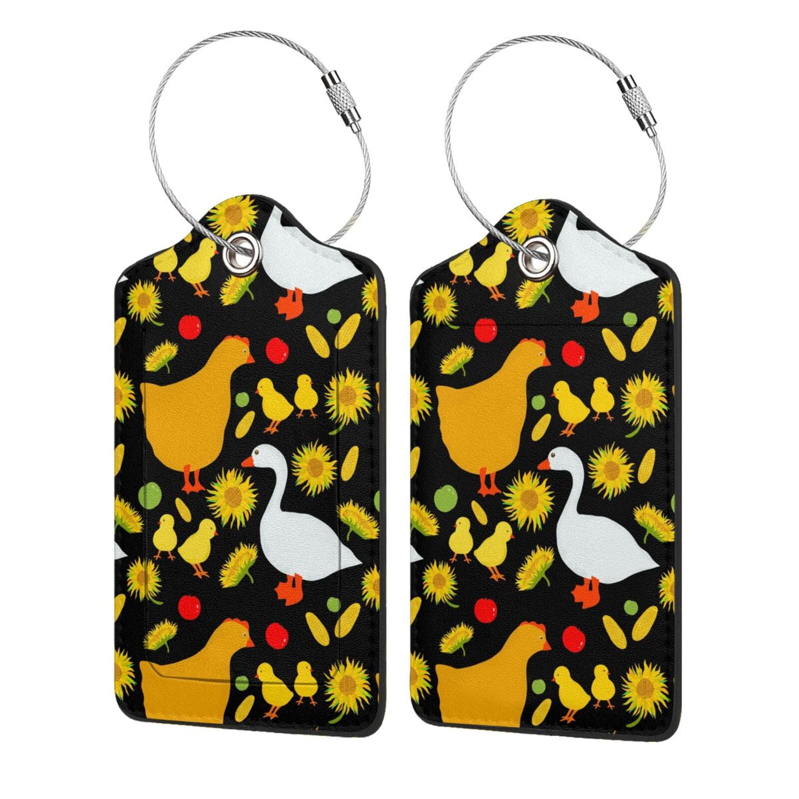 Disketp 1 Luggage Tag For Suitcase,Farm Goose Leather Baggage Tag With ...
