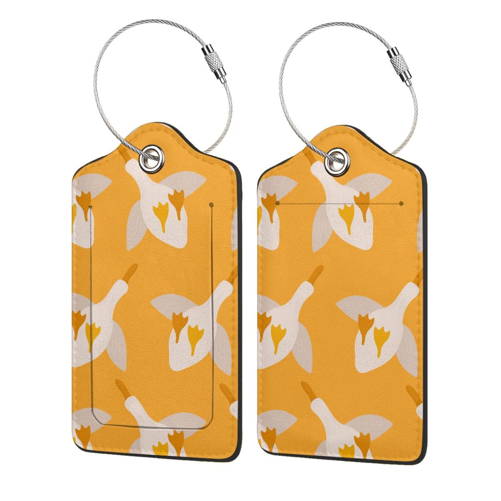 Disketp 1 Luggage Tag For Suitcase,Flying Ducks Leather Baggage Tag ...