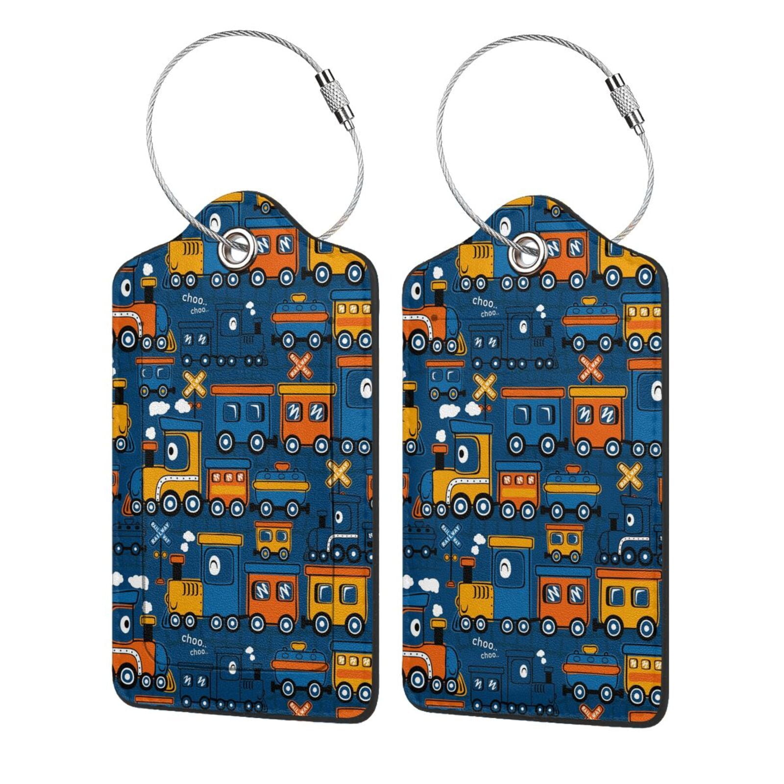 Disketp 1 Luggage Tag For Suitcase,Funny Steam Train Leather Baggage ...