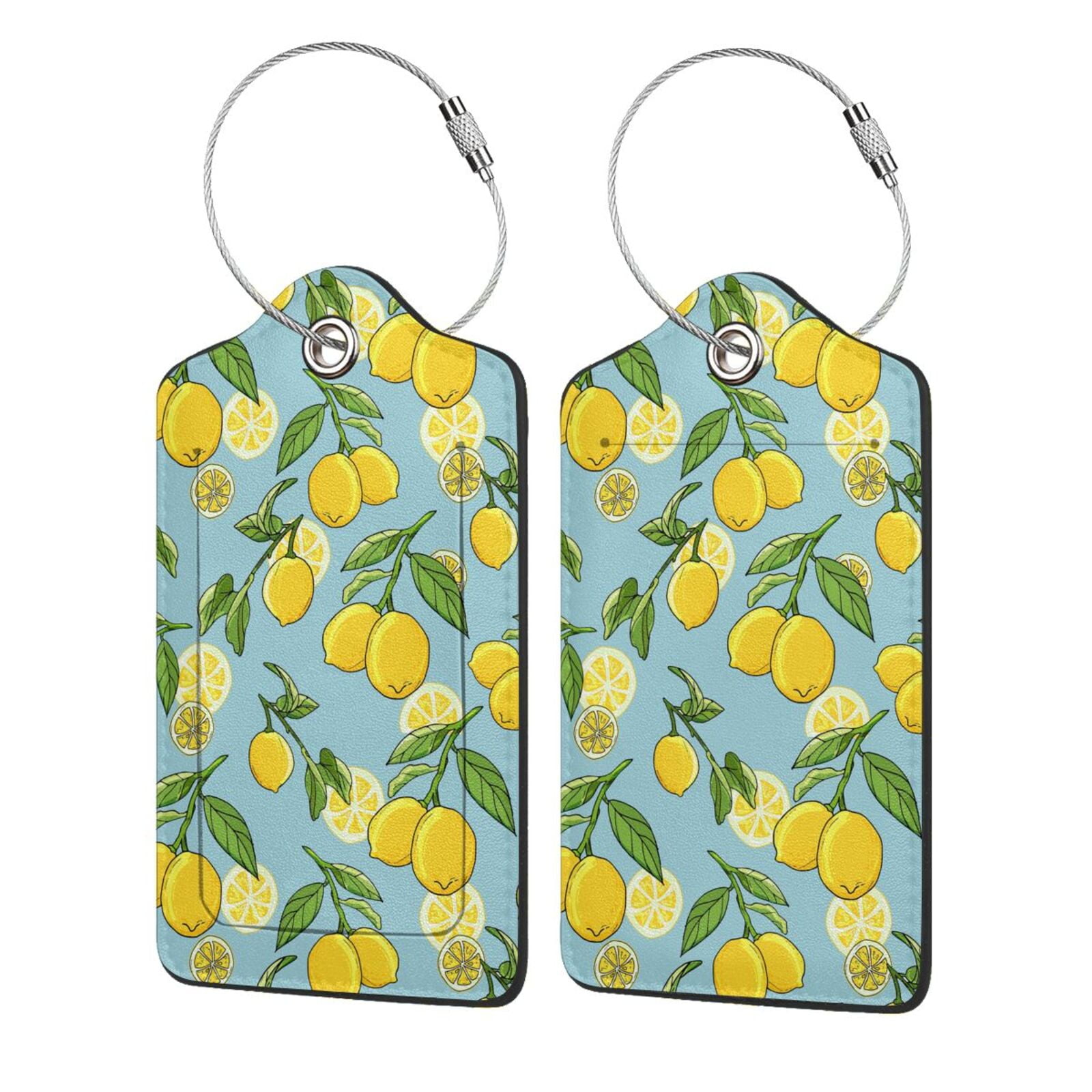 Disketp 1 Luggage Tag For Suitcase,Lemon Leather Baggage Tag With ...