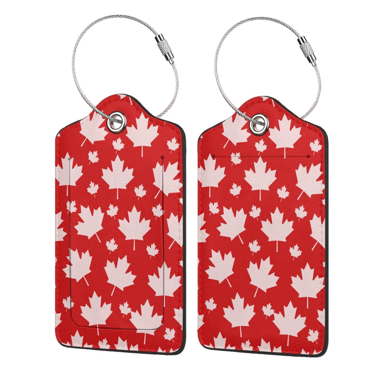 Disketp 1 Luggage Tag For Suitcase,Maple Leaves Leather Baggage Tag ...