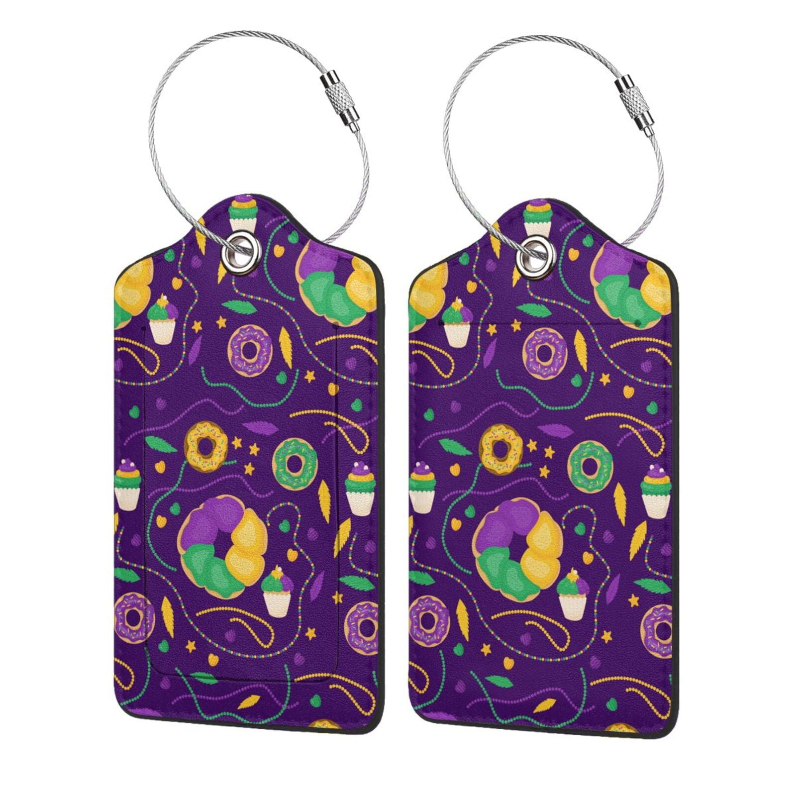 Disketp 1 Luggage Tag For Suitcase,Mardi Gras And Donuts Leather ...