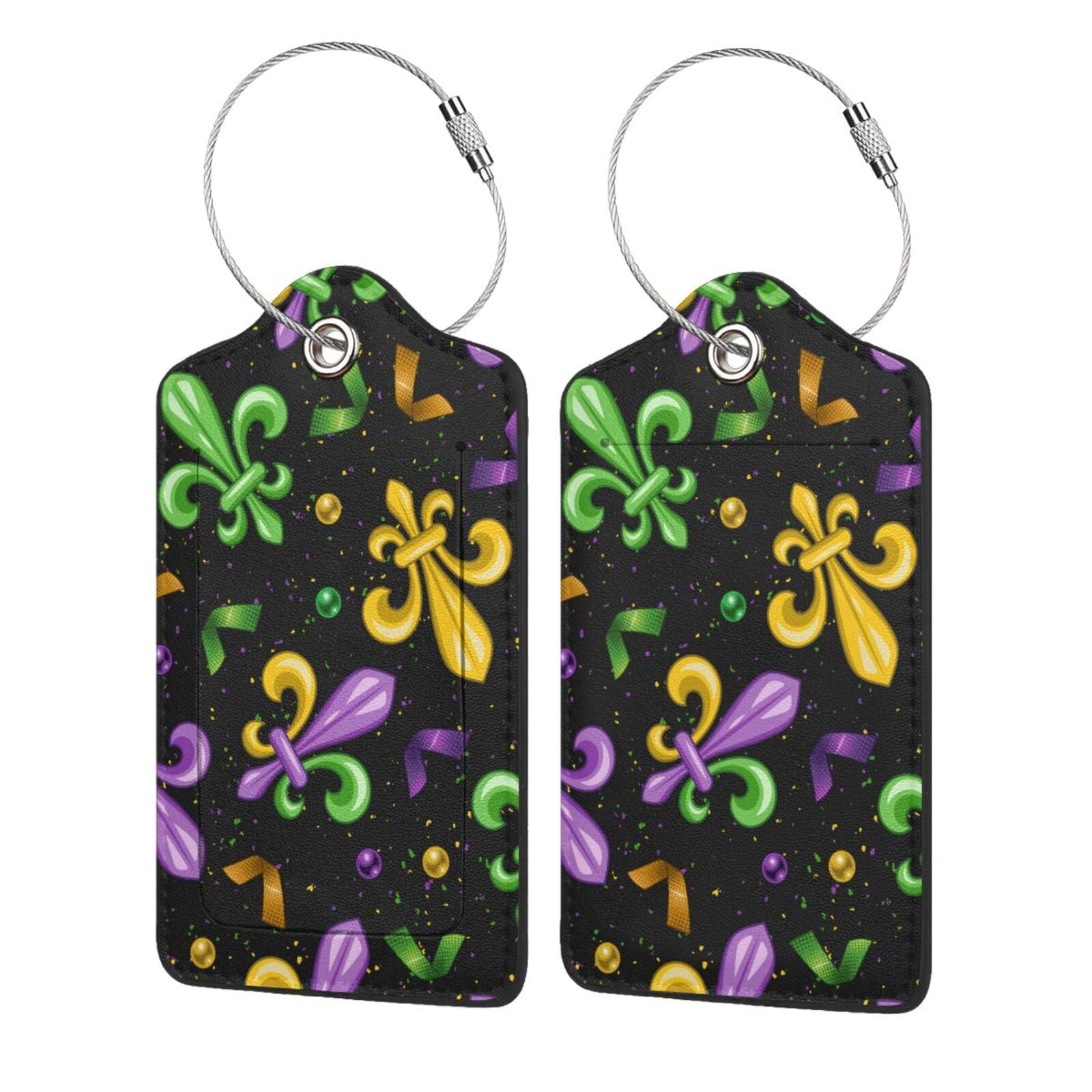Disketp 1 Luggage Tag For Suitcase,Mardi Gras Carnival4 Leather Baggage ...