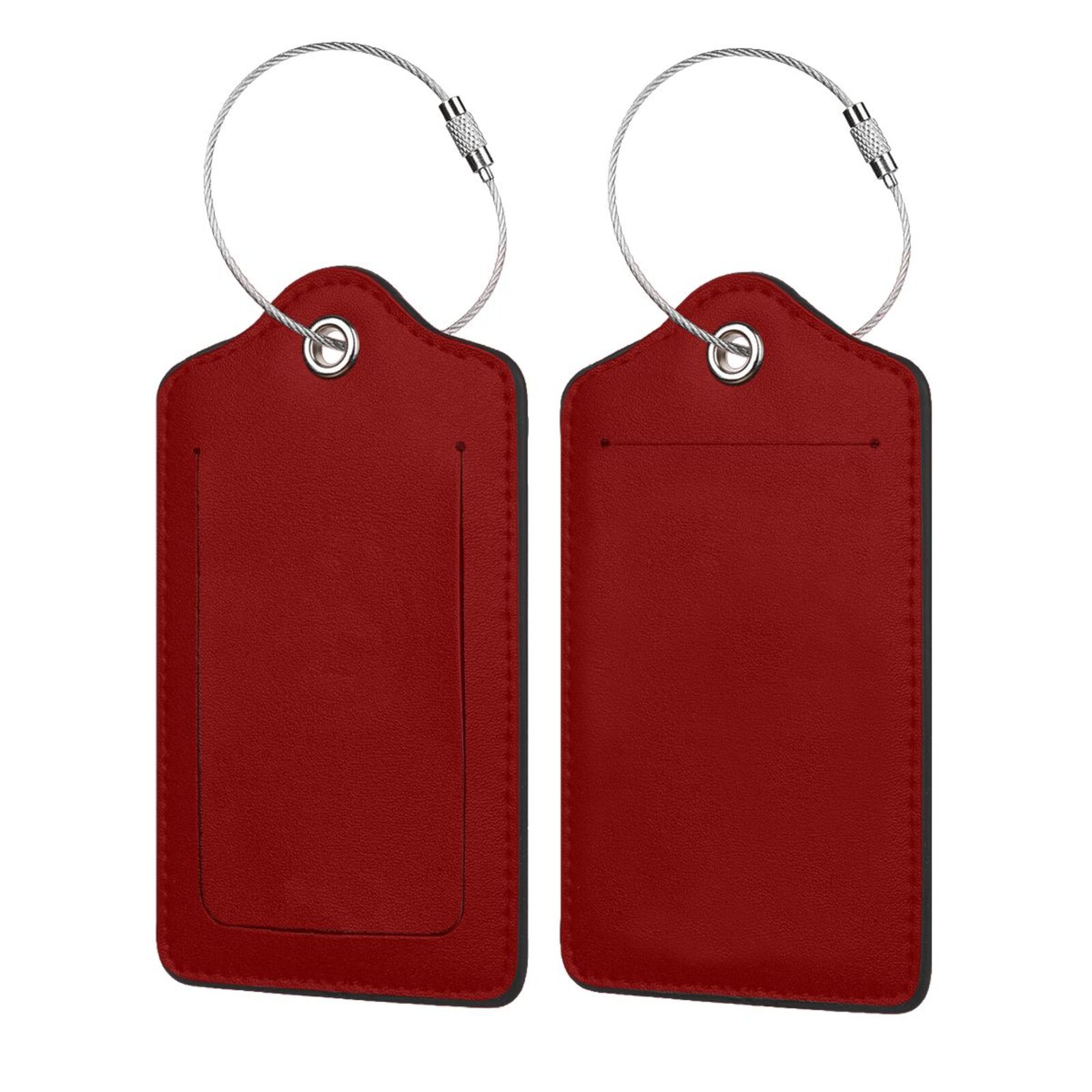 Disketp 1 Luggage Tag For Suitcase,Maroon Leather Baggage Tag With ...