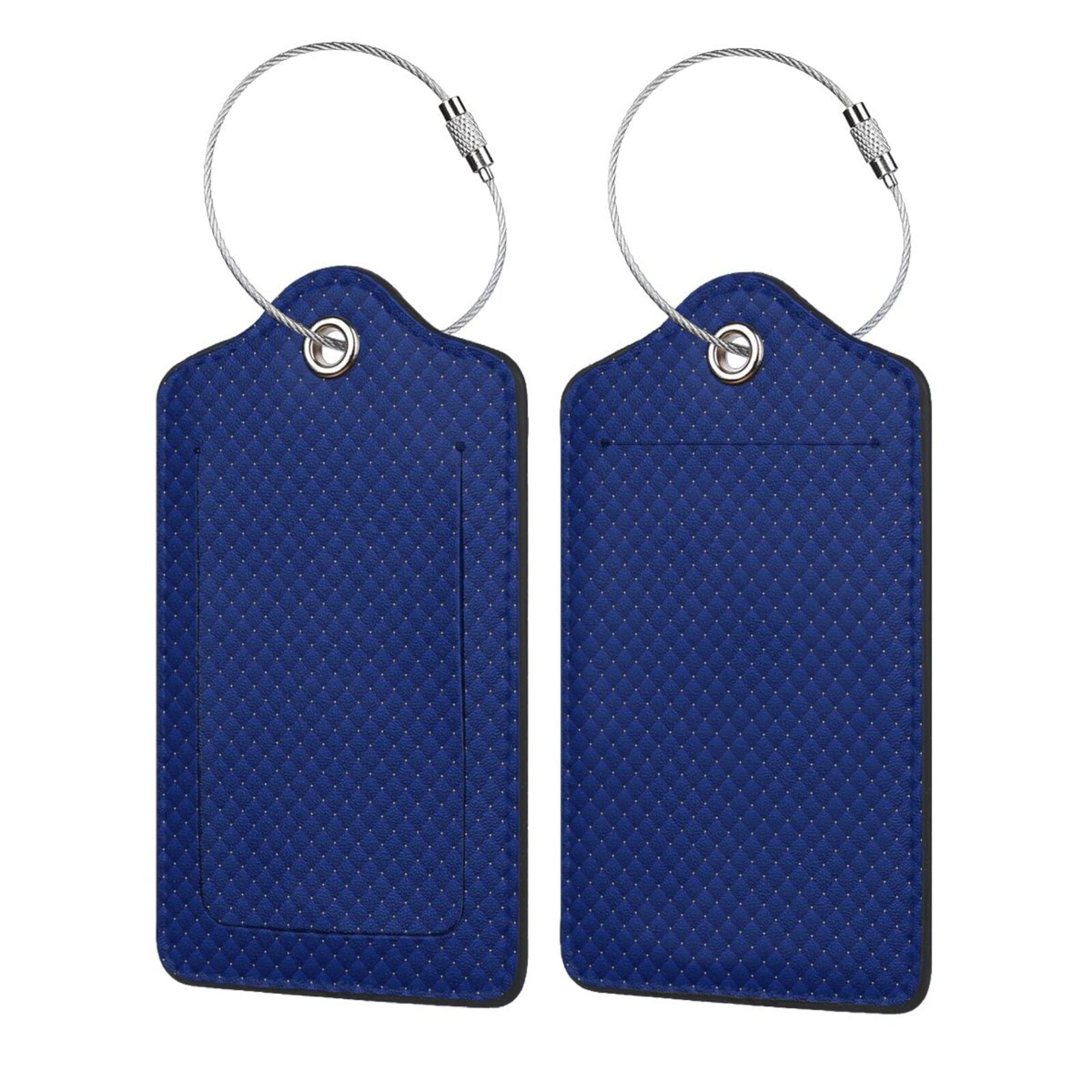 Disketp 1 Luggage Tag For Suitcase,Navy Blue Leather Baggage Tag With ...