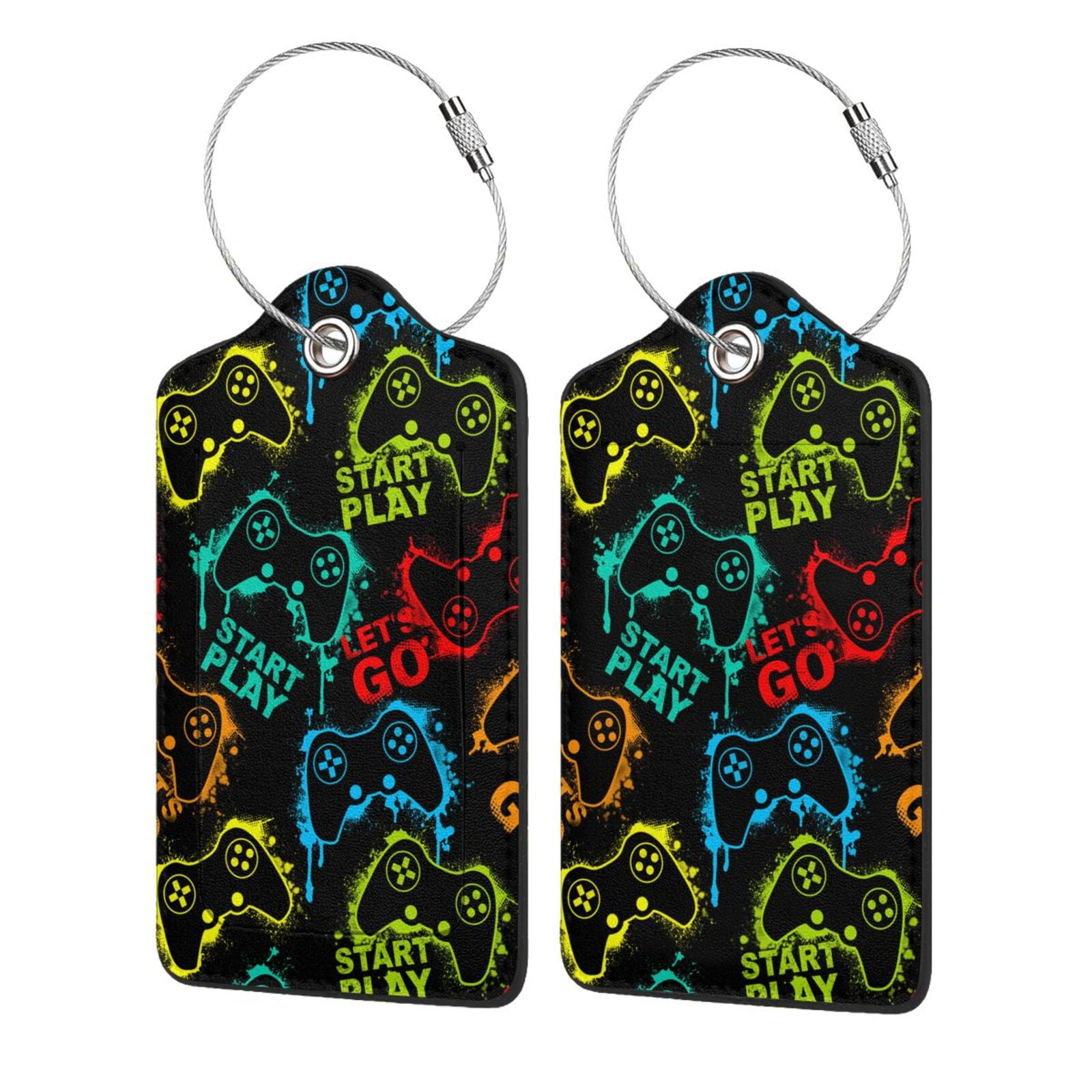 Disketp 1 Luggage Tag For Suitcase,Play Game Start Leather Baggage Tag ...