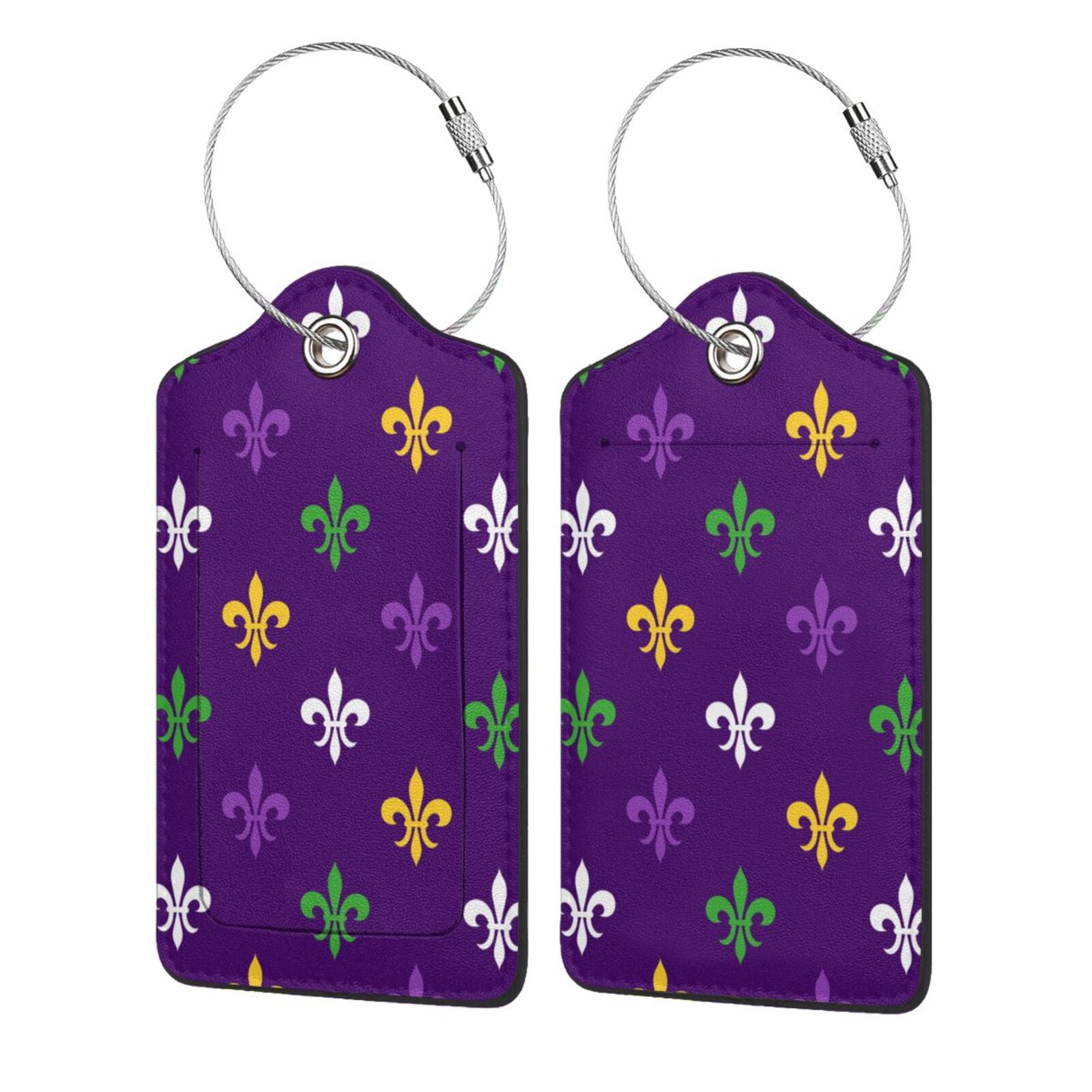 Disketp 1 Luggage Tag For Suitcase,Purple Mardi Gras Leather Baggage ...