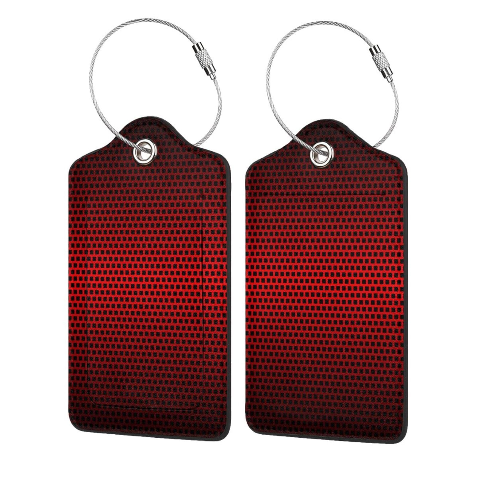 Disketp 1 Luggage Tag For Suitcase,Red Geometric Perforated Square ...