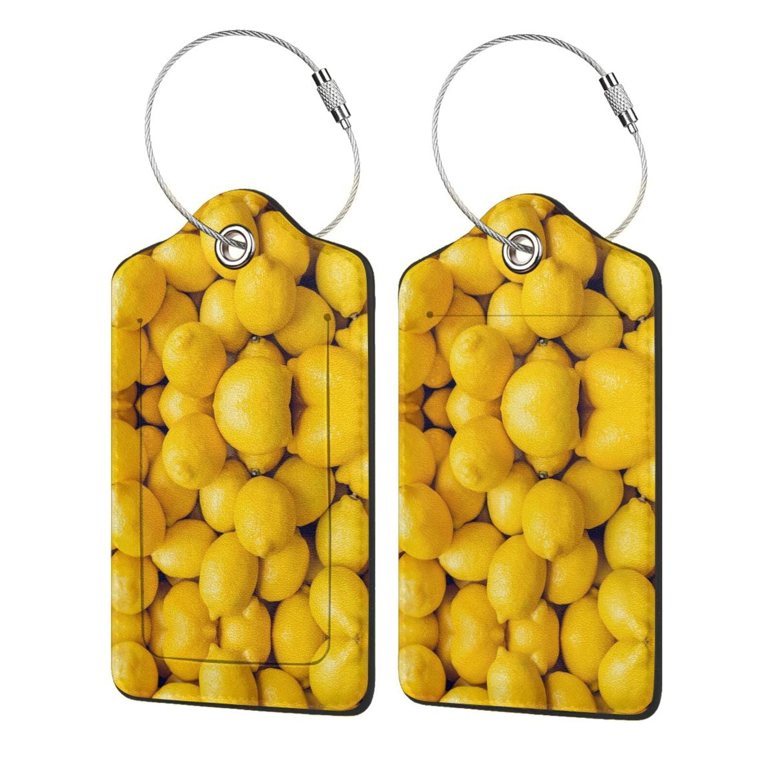 Disketp 1 Luggage Tag For Suitcase,Ripe Yellow Lemon Leather Baggage ...