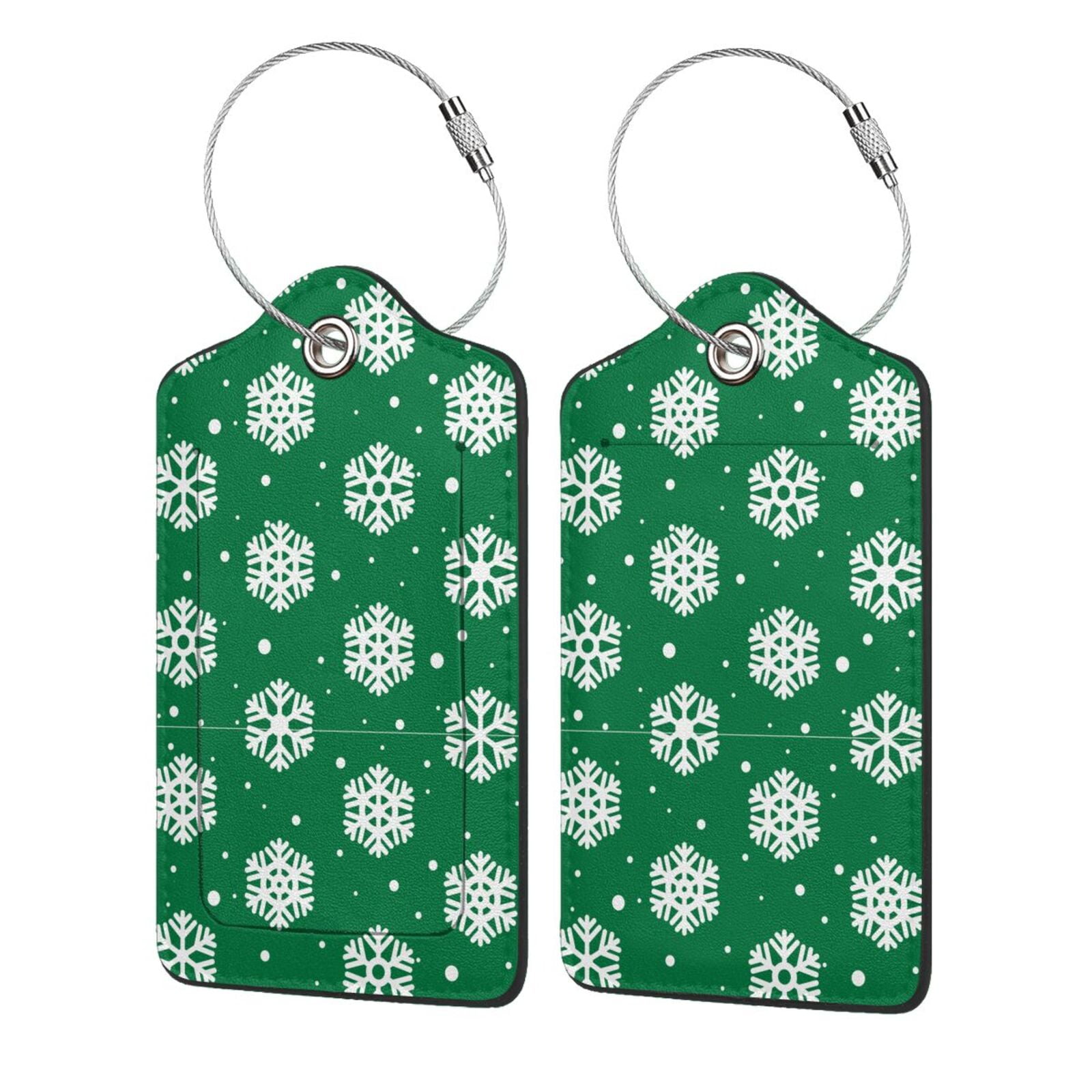 Disketp 1 Luggage Tag For Suitcase,Snowflake Leather Baggage Tag With ...