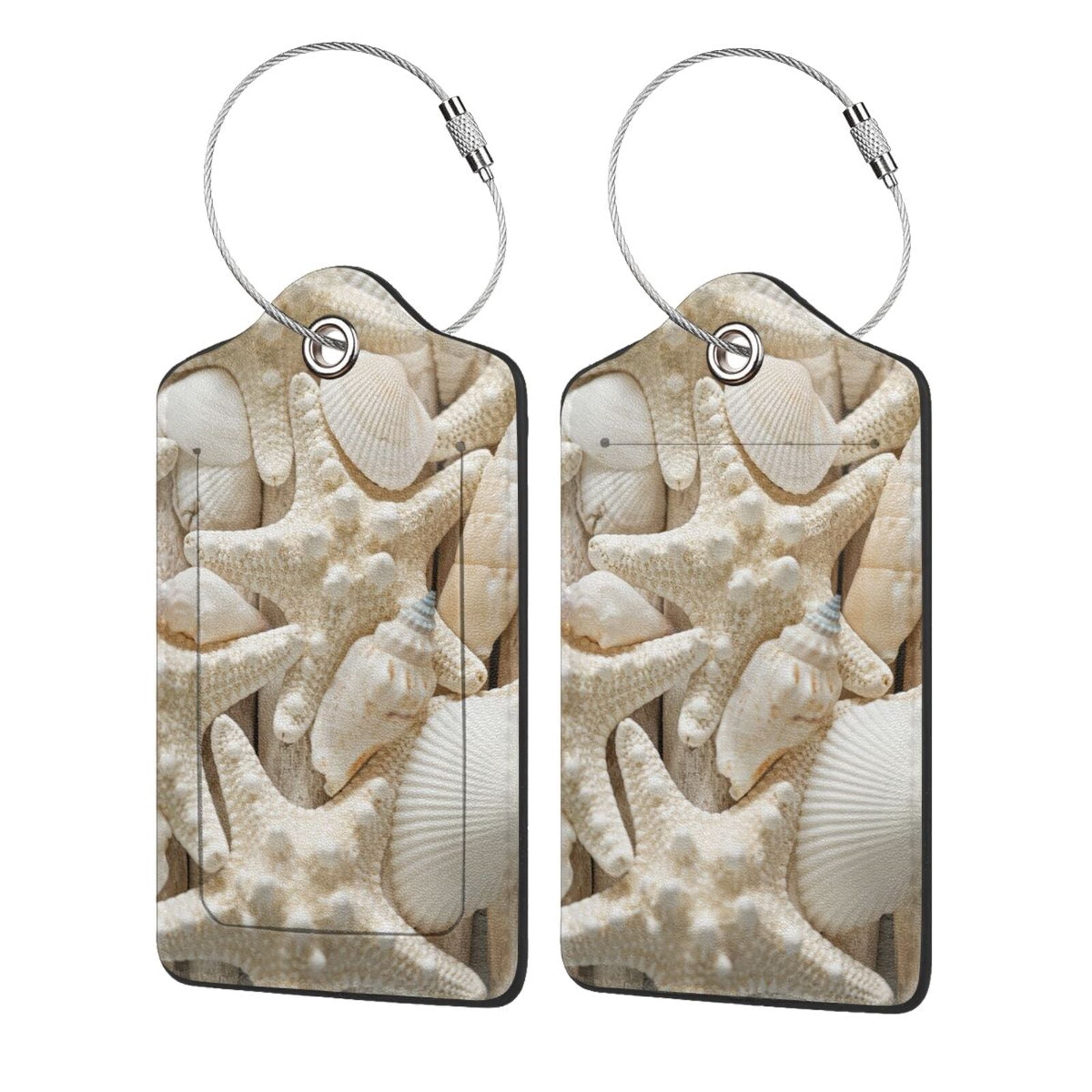 Disketp 1 Luggage Tag For Suitcase,Starfish And Sea Shells Leather ...