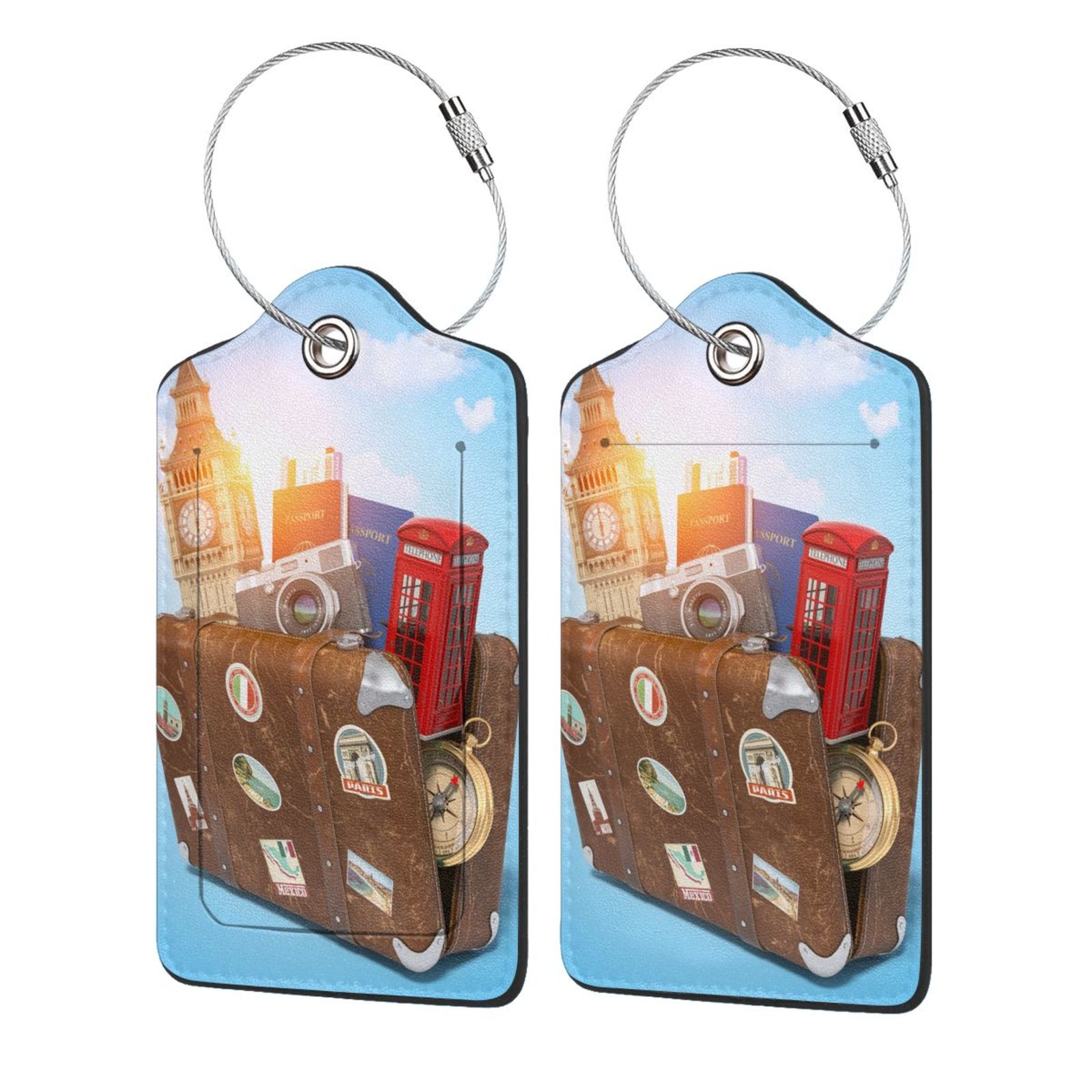 Disketp 1 Luggage Tag For Suitcase,Trip To London Leather Baggage Tag ...