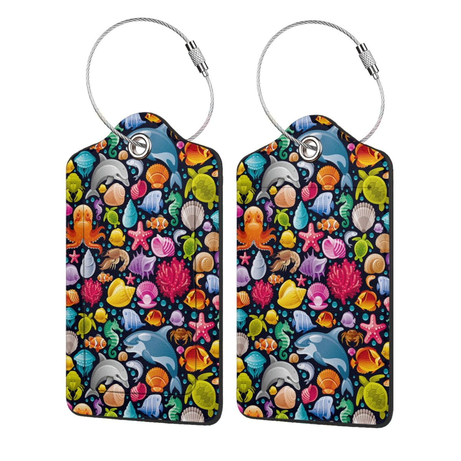 Disketp 1 Luggage Tag For Suitcase,Underwater Diving Animals Leather ...