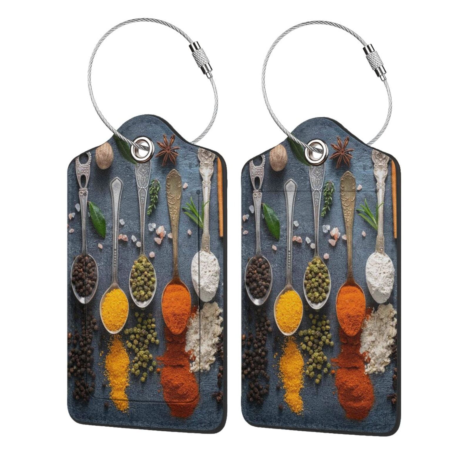 Disketp 1 Luggage Tag For Suitcase,Various Herbs And Spices In Spoons ...