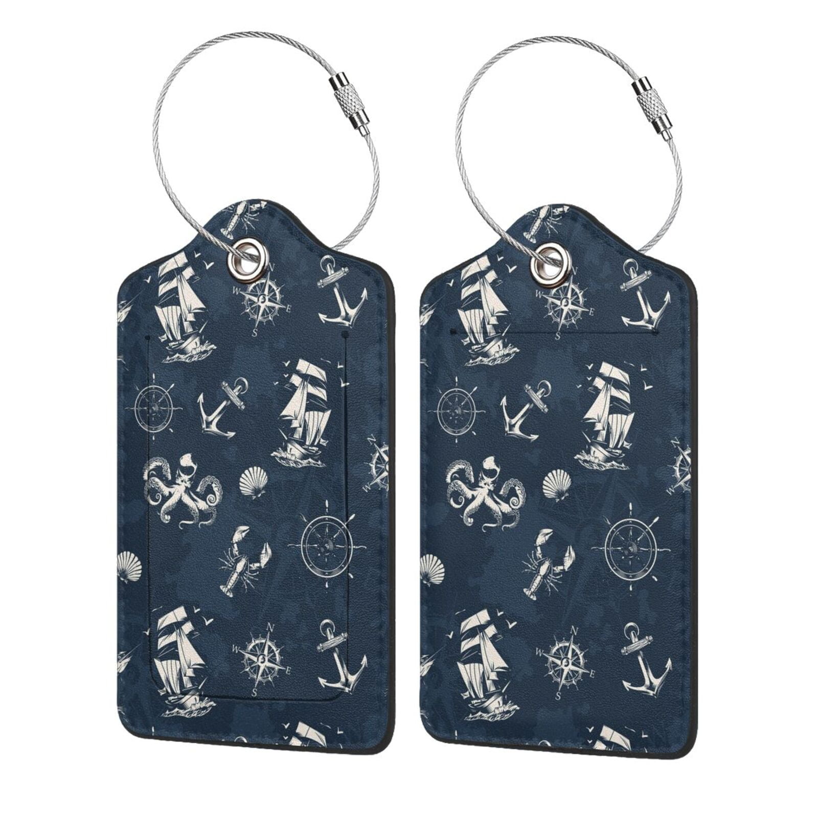 Disketp 1 Luggage Tag For Suitcase,Vintage Marine Leather Baggage Tag ...