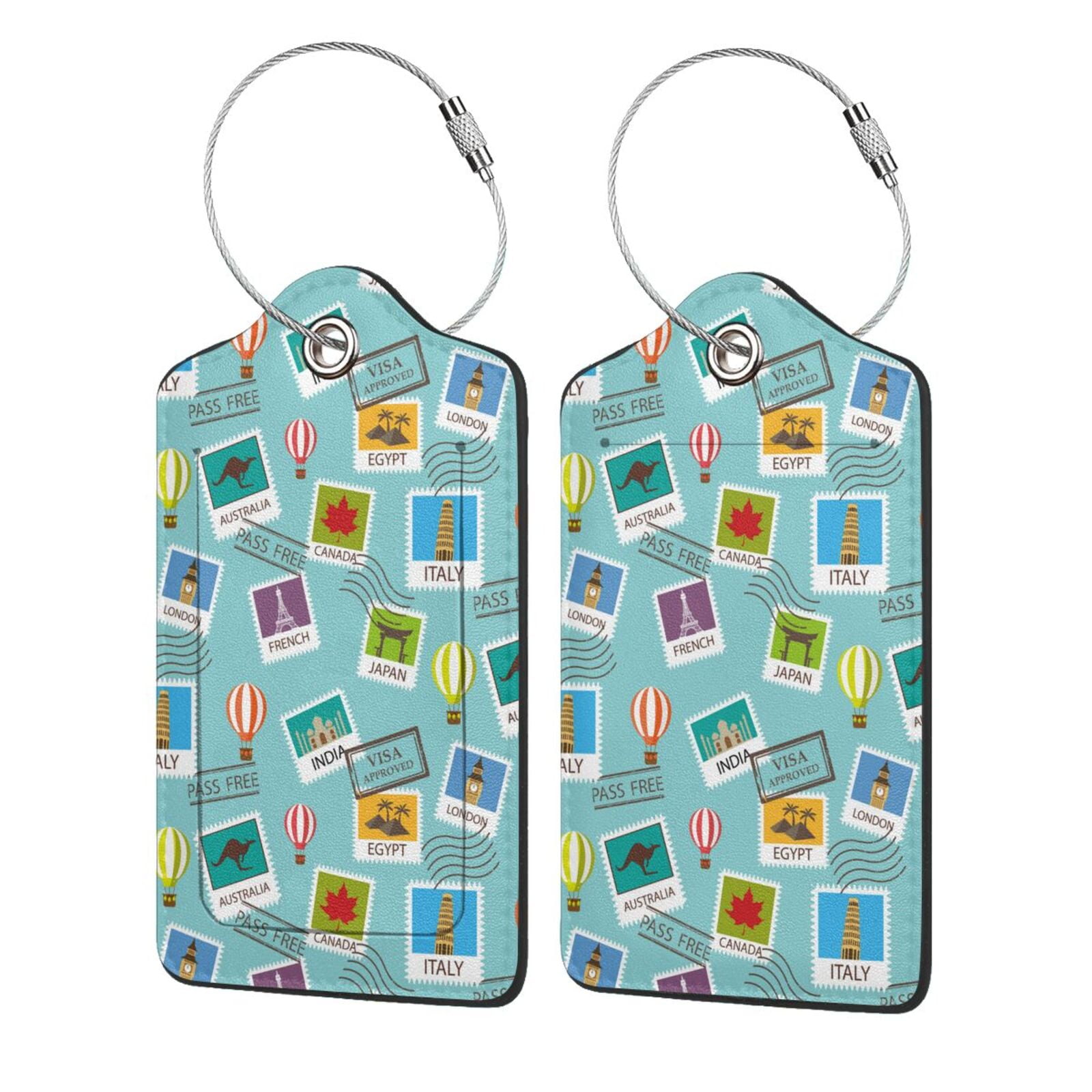 Disketp 1 Luggage Tag For Suitcase,World Travel1 Leather Baggage Tag ...