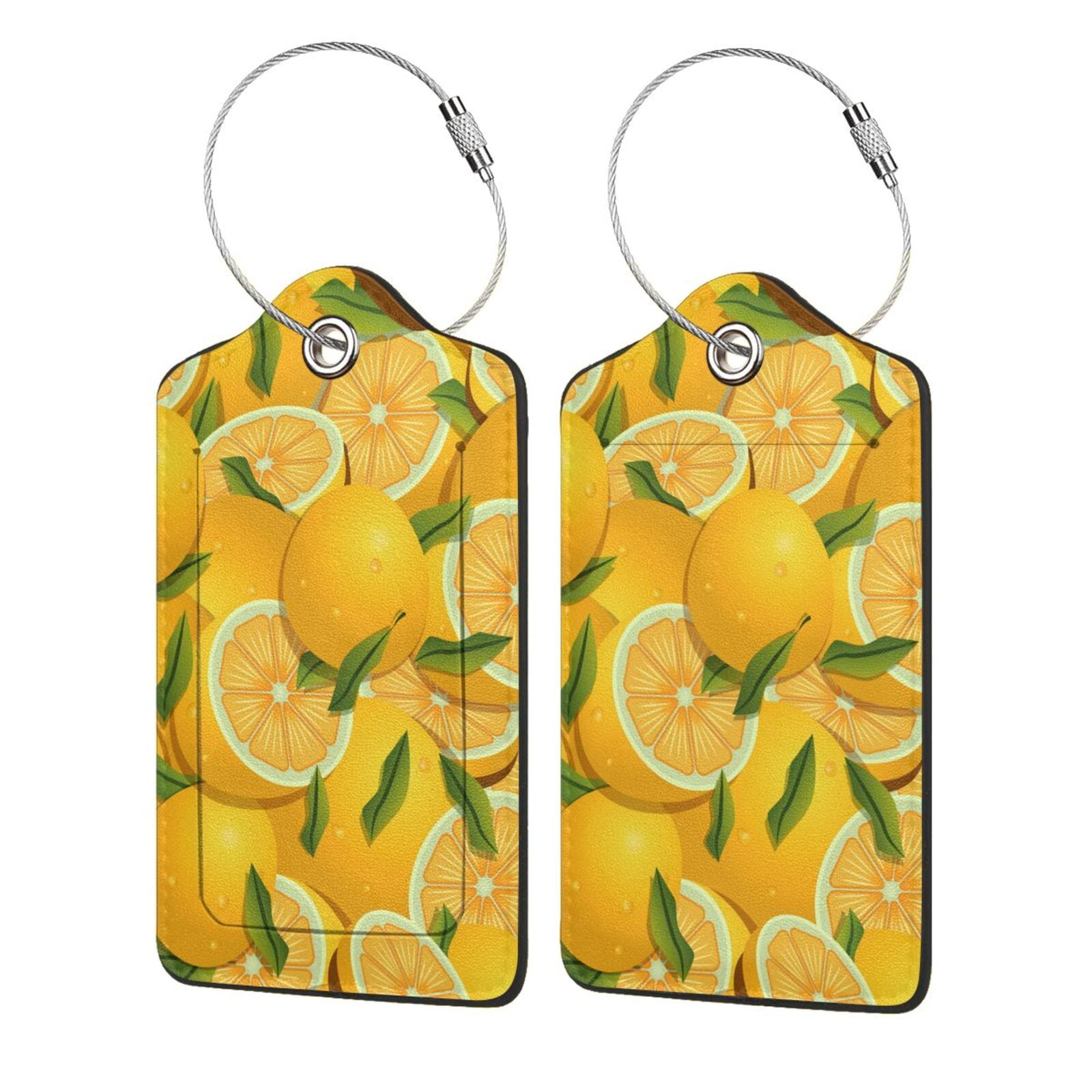 Disketp 1 Luggage Tag For Suitcase,Yellow Limes Leather Baggage Tag ...